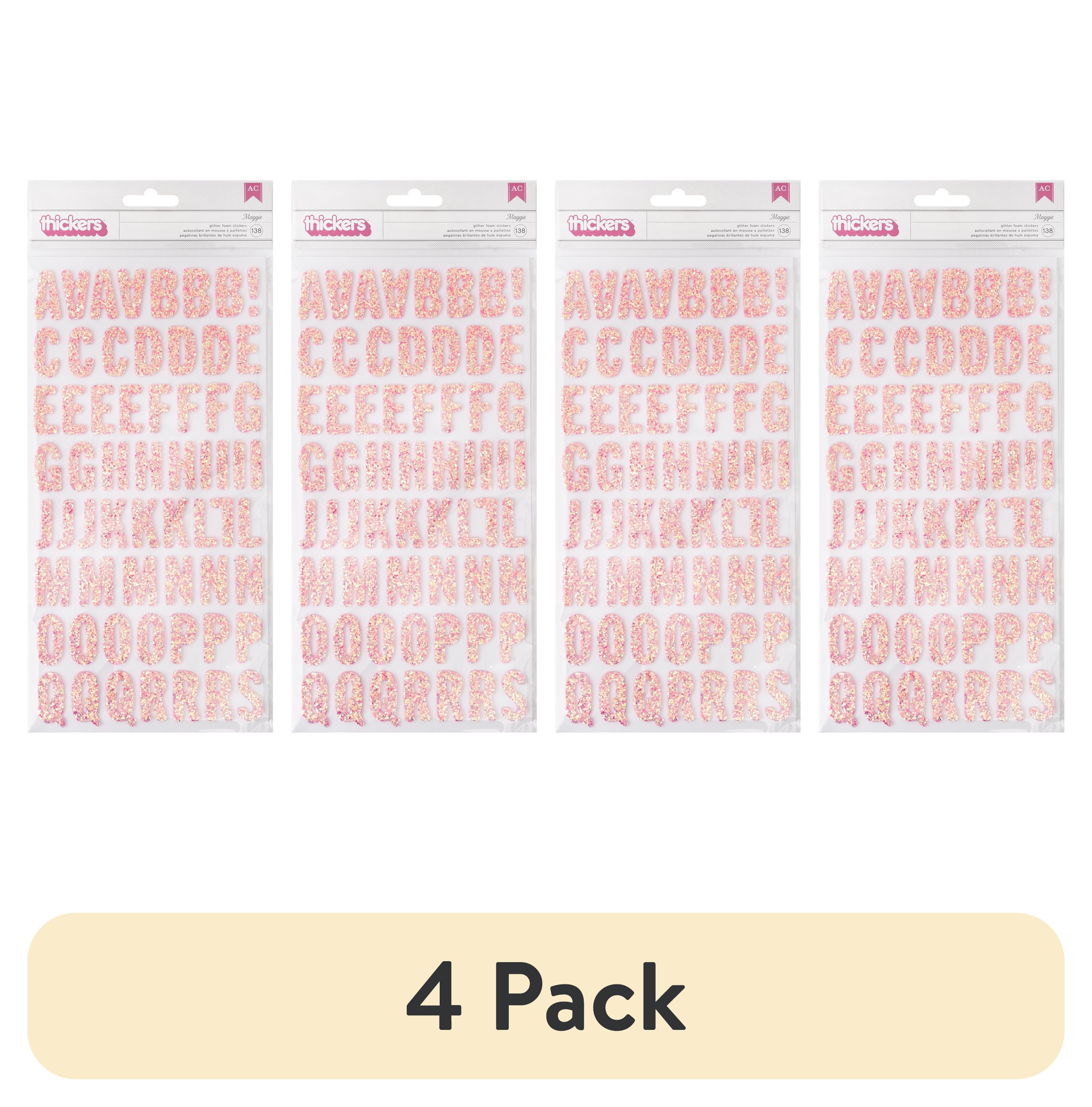 (4 pack) American Crafts Thickers 5.5" x 11" Pink Glitter Foam ...