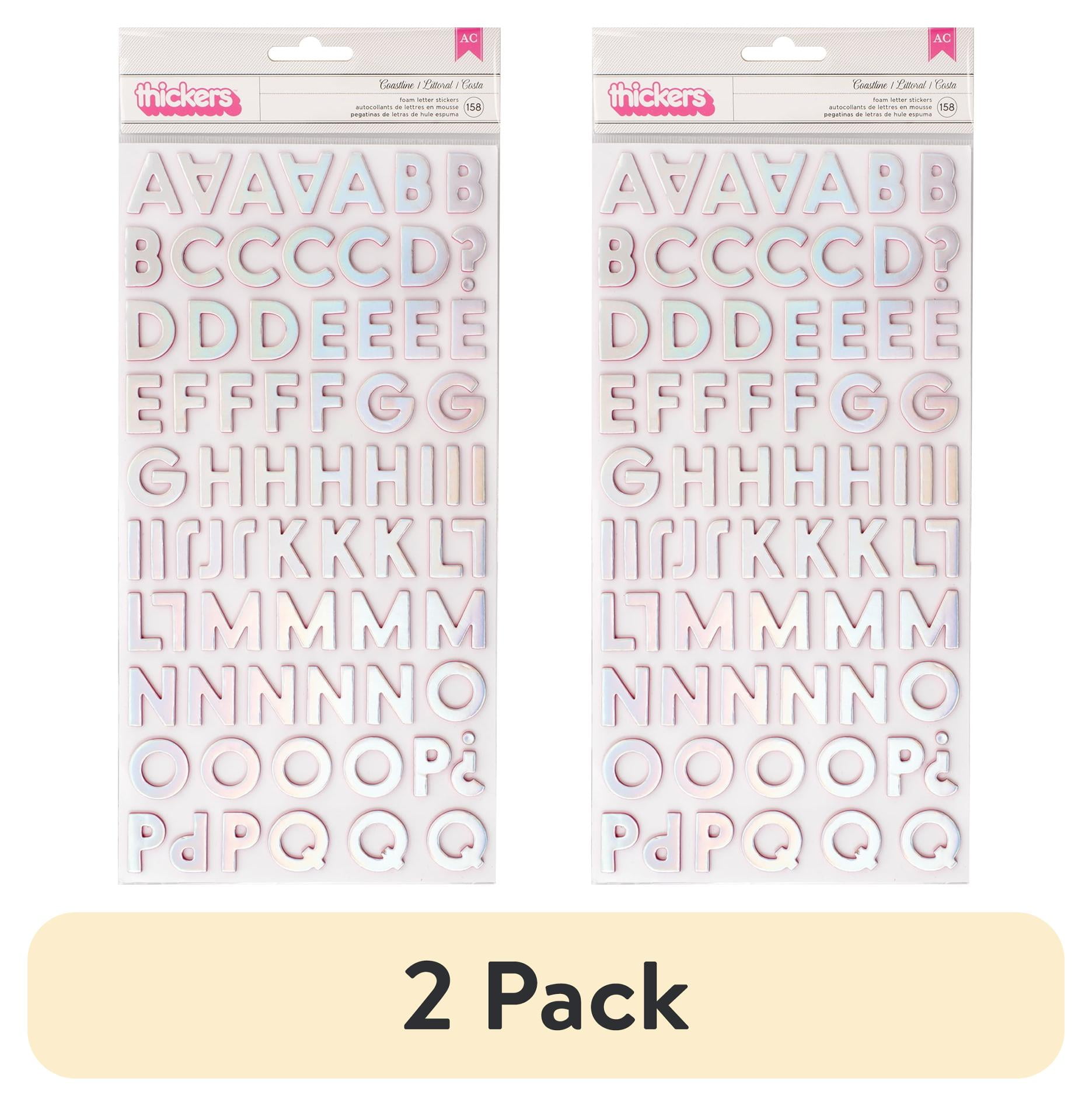 (2 pack) American Crafts Thickers Holographic Pink Paisley Alphabet ...