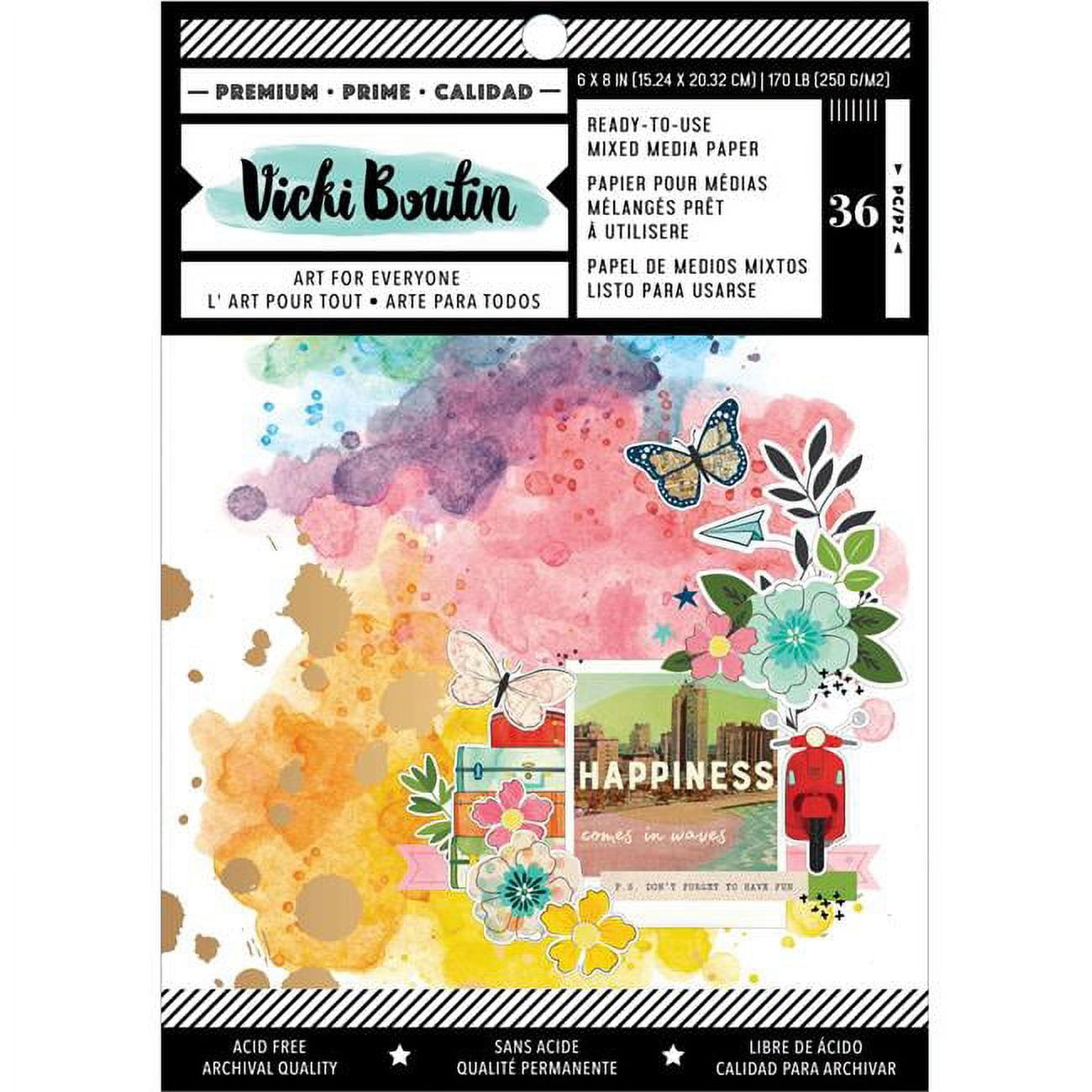 American Crafts VB354223 6 x 8 in. Ready-to-Use Mixed Media Paper ...
