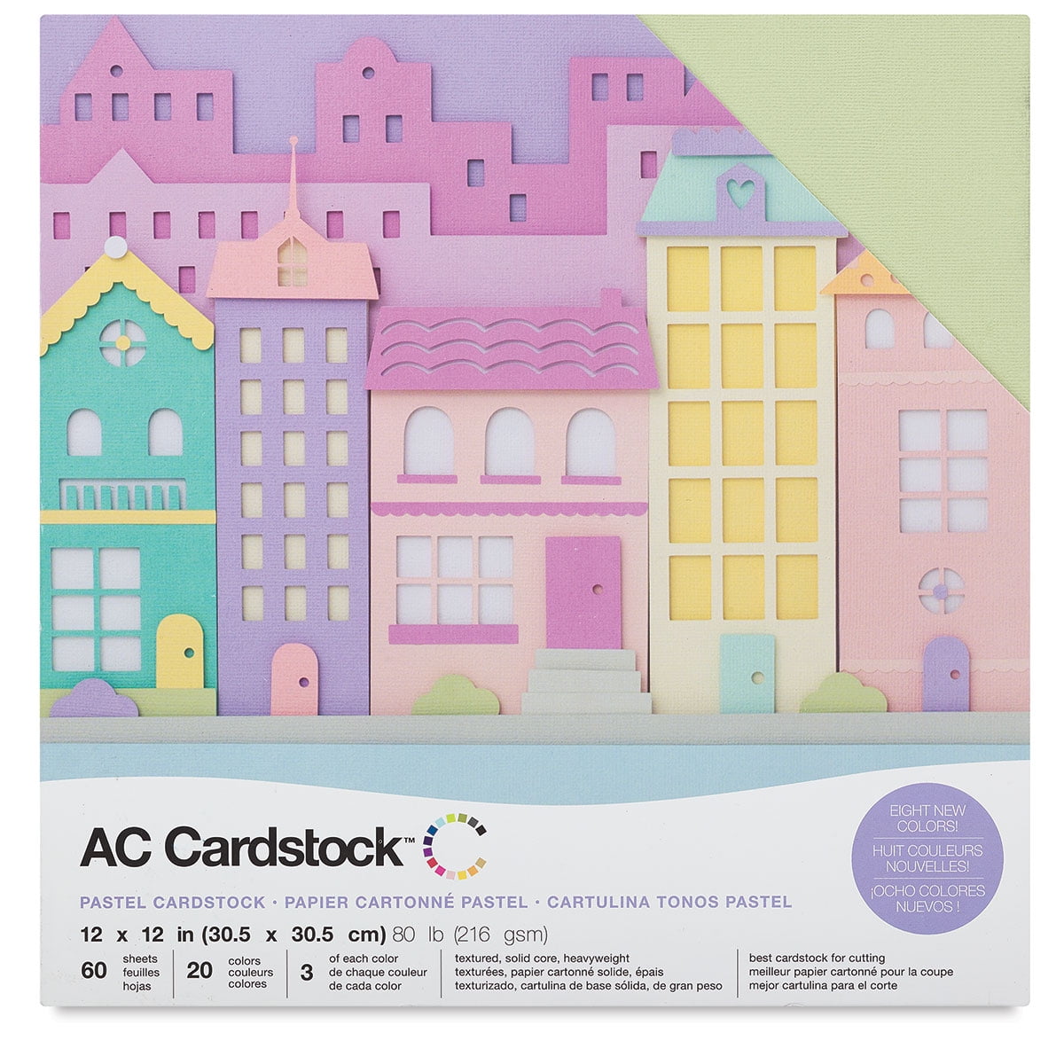 American Crafts Variety Cardstock Pack 12"X12" 60/Pkg-Pastels - Walmart.com