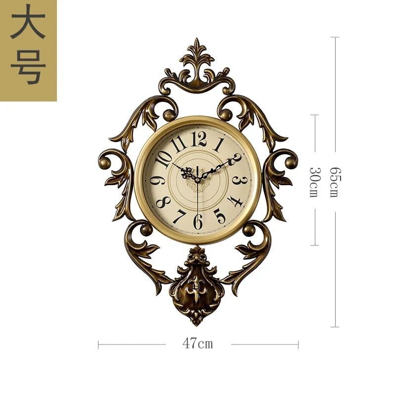 American Creative Noiseless Hanging Clock Living Room Home Clock ...