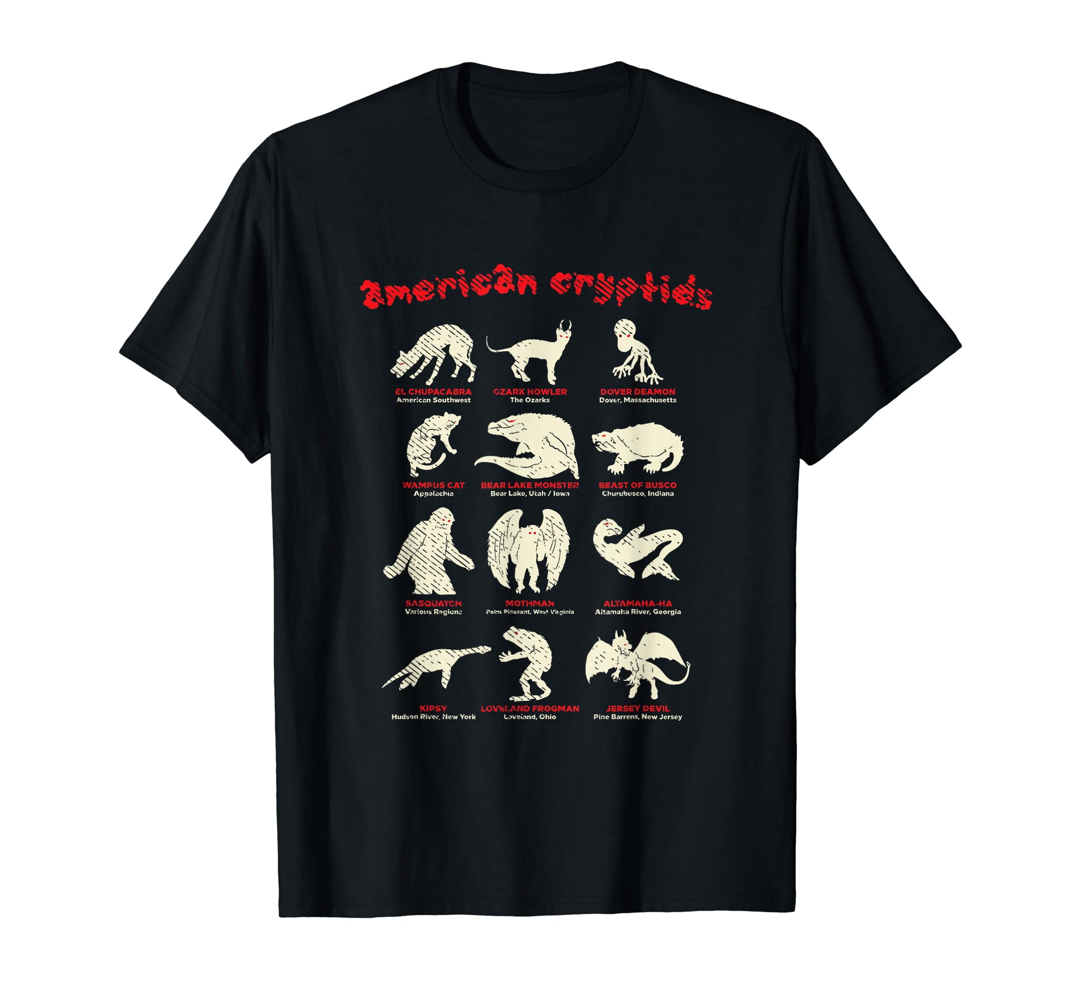 American Cryptids - Cryptozoology T-Shirt - Walmart.com