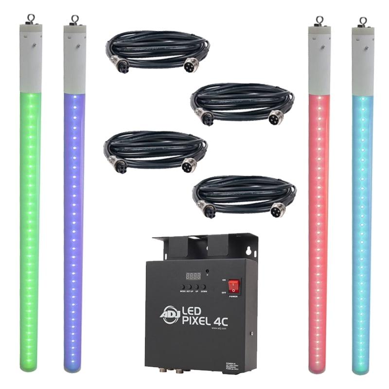 American DJ (4) LED Pixel Tube 360 Color Changing Light LED Pixel 4C ...