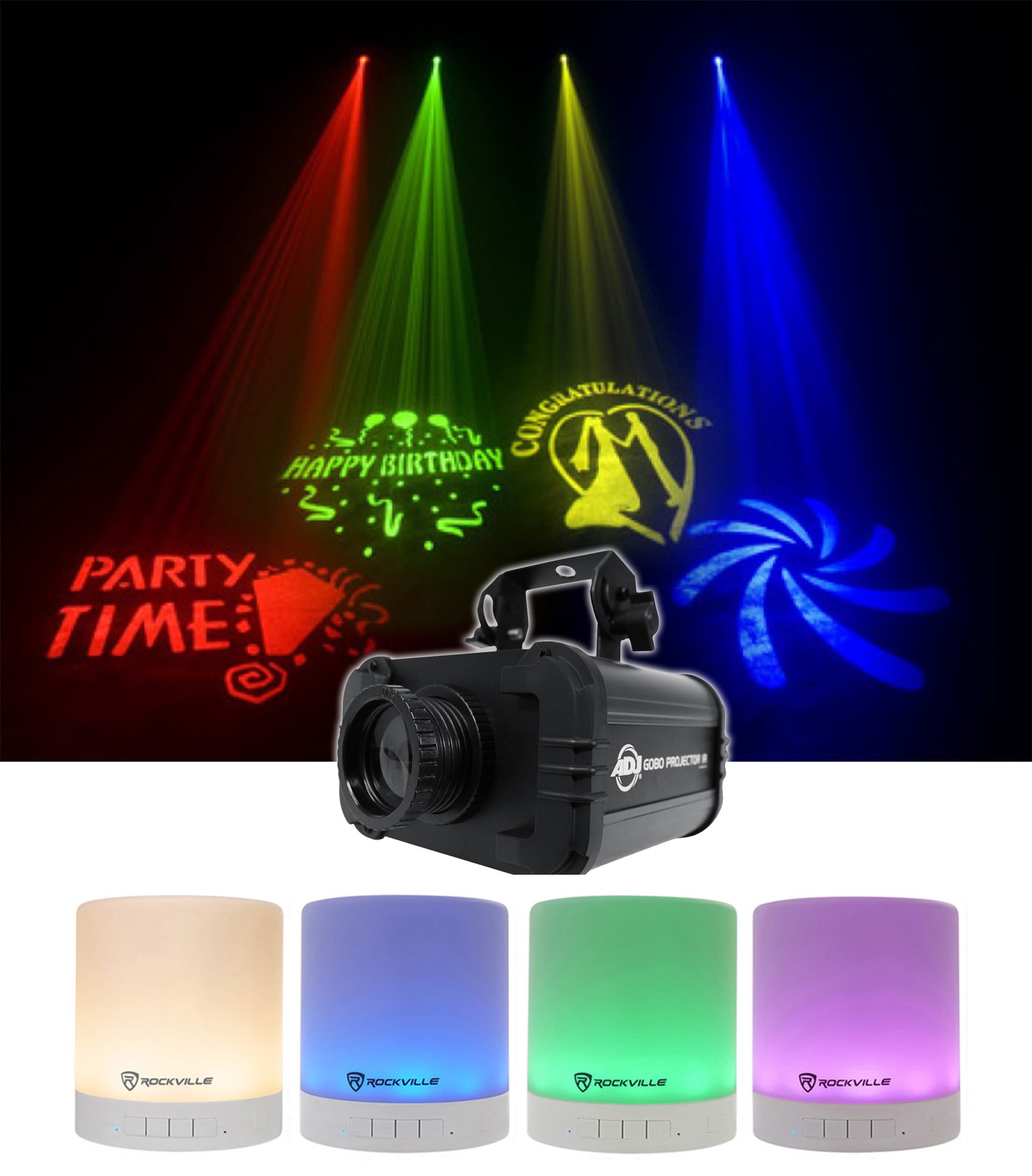 American DJ ADJ GOBO PROJECTOR IR LED Light w/ 4 Colors+4 Patterns+Free ...