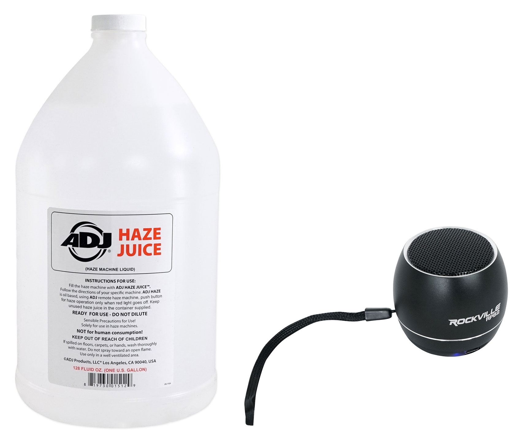 American DJ ADJ Haze Fluid Juice Liquid Gallon + Portable Bluetooth ...