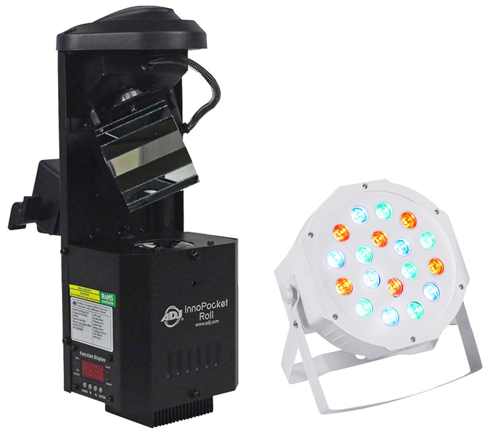American DJ ADJ Inno Pocket Roll DMX LED Barrel Mirror Scanner Light ...