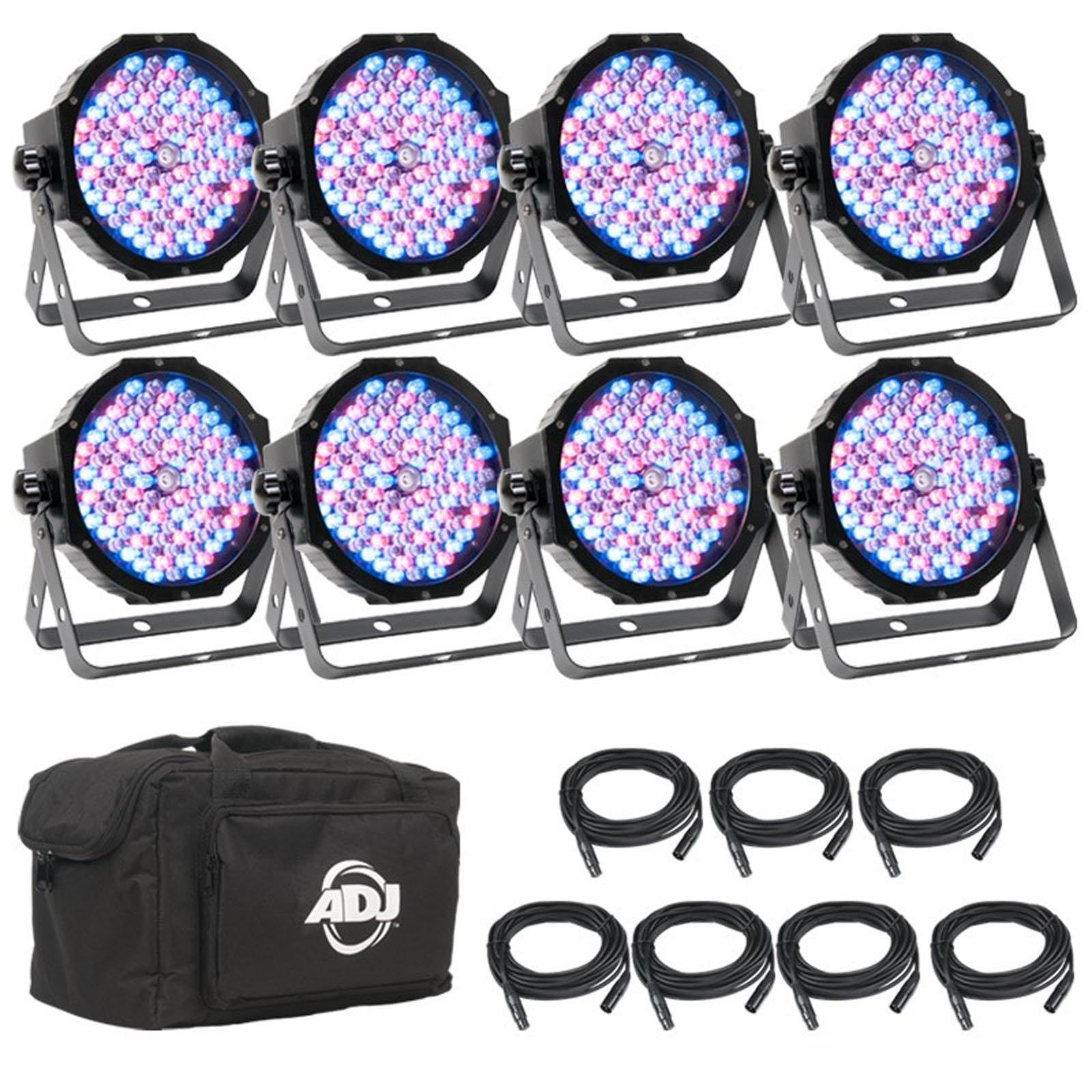 American DJ ADJ Mega Flat Pak 8 Plus LED Mega Par Profile System w/ Bag ...