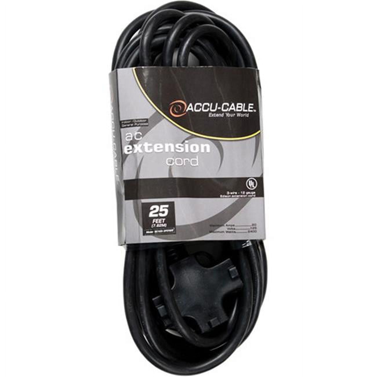 American DJ EC123-3FER25 25 ft. 12 AWG 3 Gauge Edison Extension Cord ...