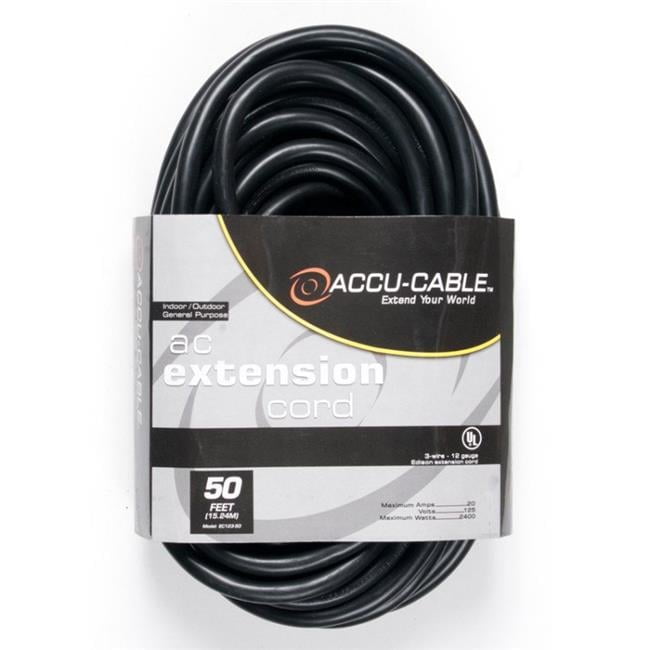American DJ EC123-50-U Heavy Duty 12 Gauge 50 Foot Power Extension ...