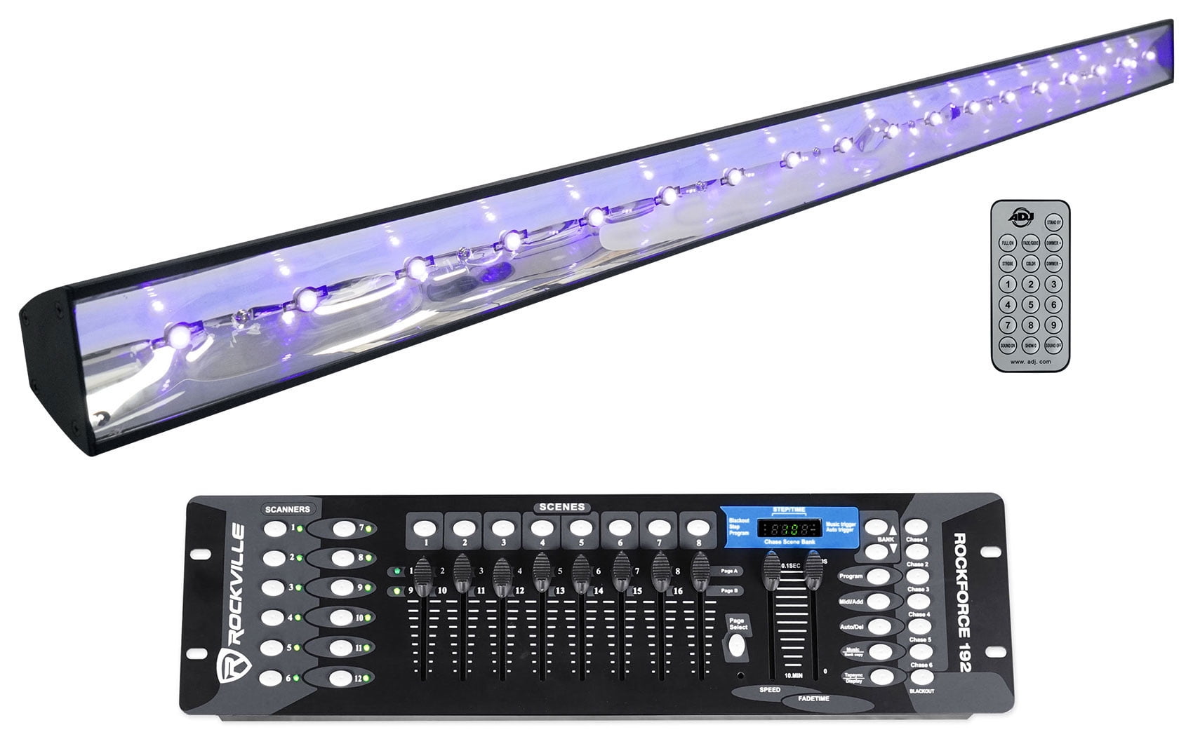 American DJ ECO BAR UV Ultraviolet LED Bar Black Light w/Remote + DMX ...