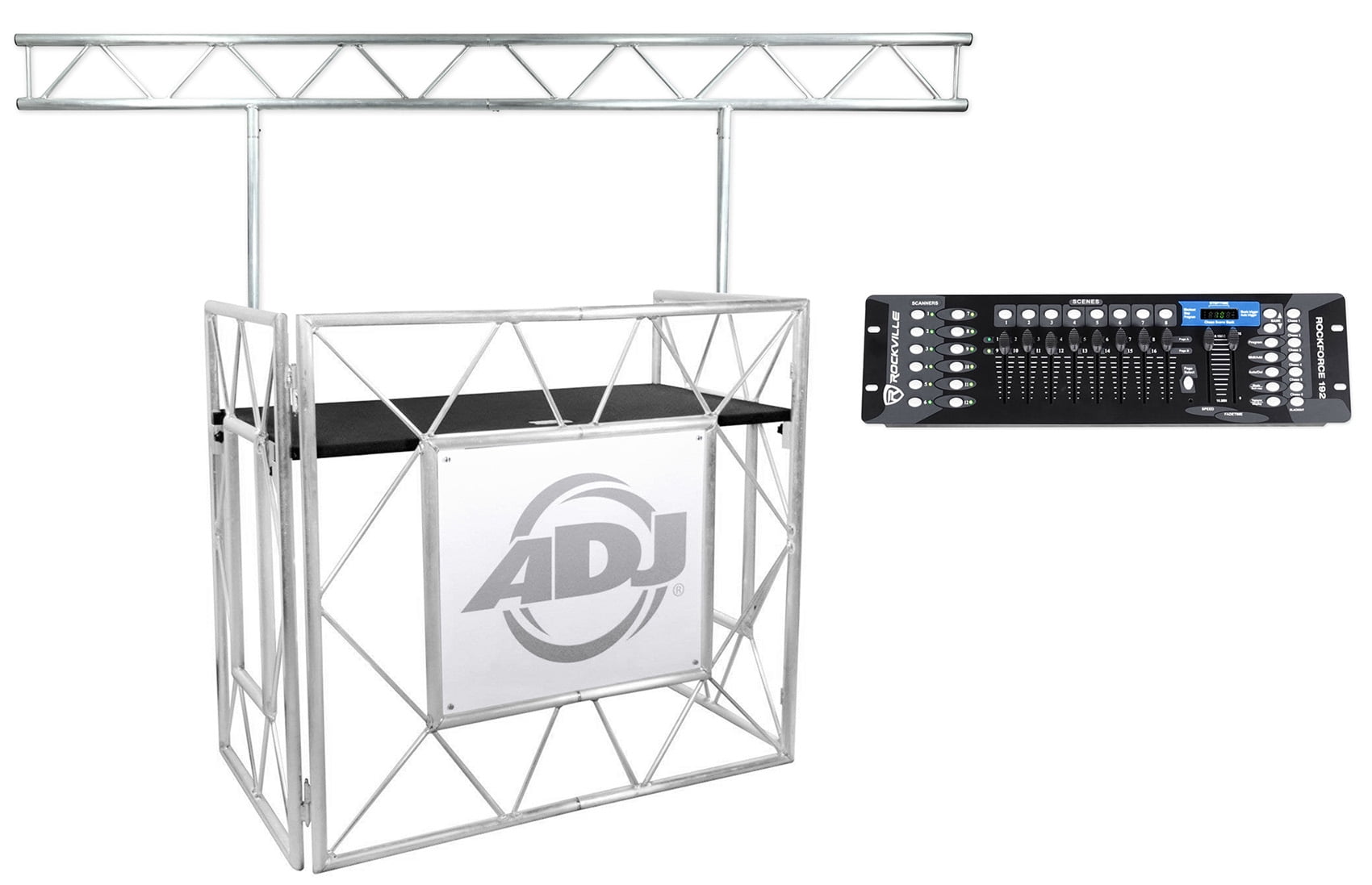 American DJ Pro Event Table II Foldable DJ Booth Facade+Truss Beam+DMX ...