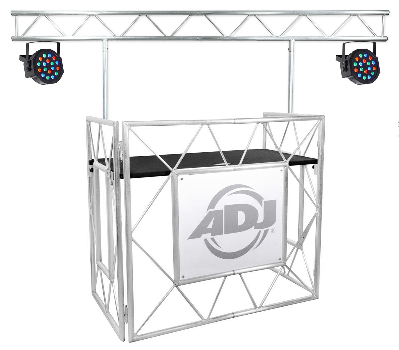 American DJ Pro Event Table II Foldable Portable DJ Booth Facade+Truss ...