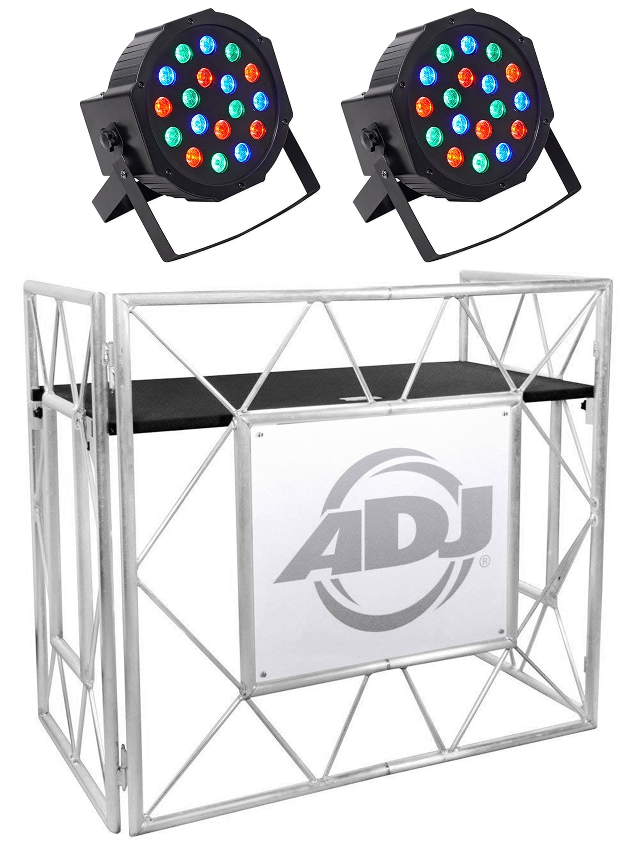 American DJ Pro Event Table II Foldable Portable DJ Booth Truss Facade ...