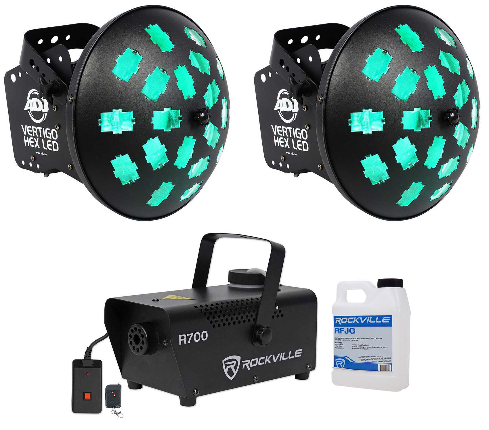 American DJ VERTIGO HEX LED 12 Watt 6-Color Dance Floor Effect Light ...