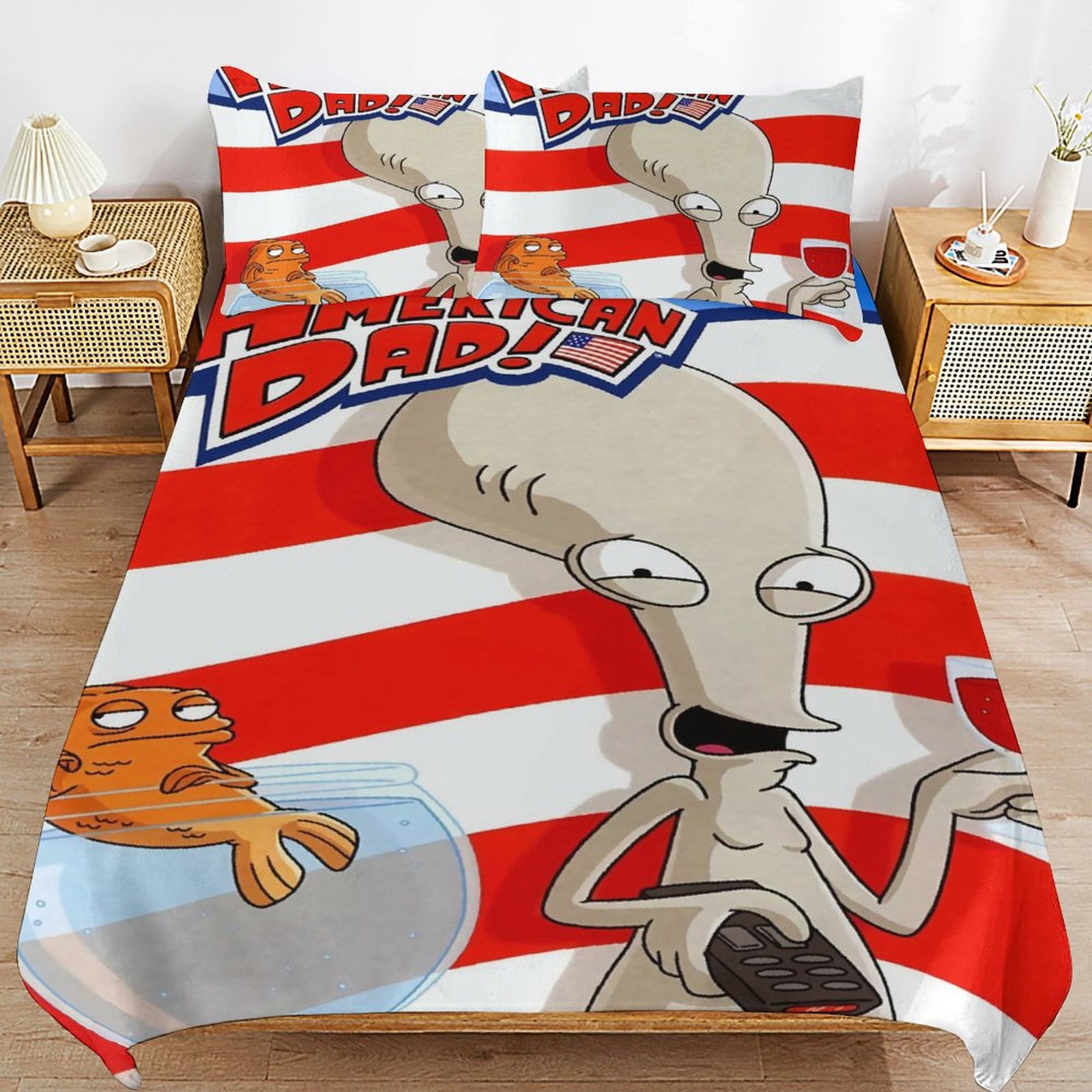 American Dad Duvet Cover Set, Soft Cozy Quilt Cover Bedding Set 3 ...