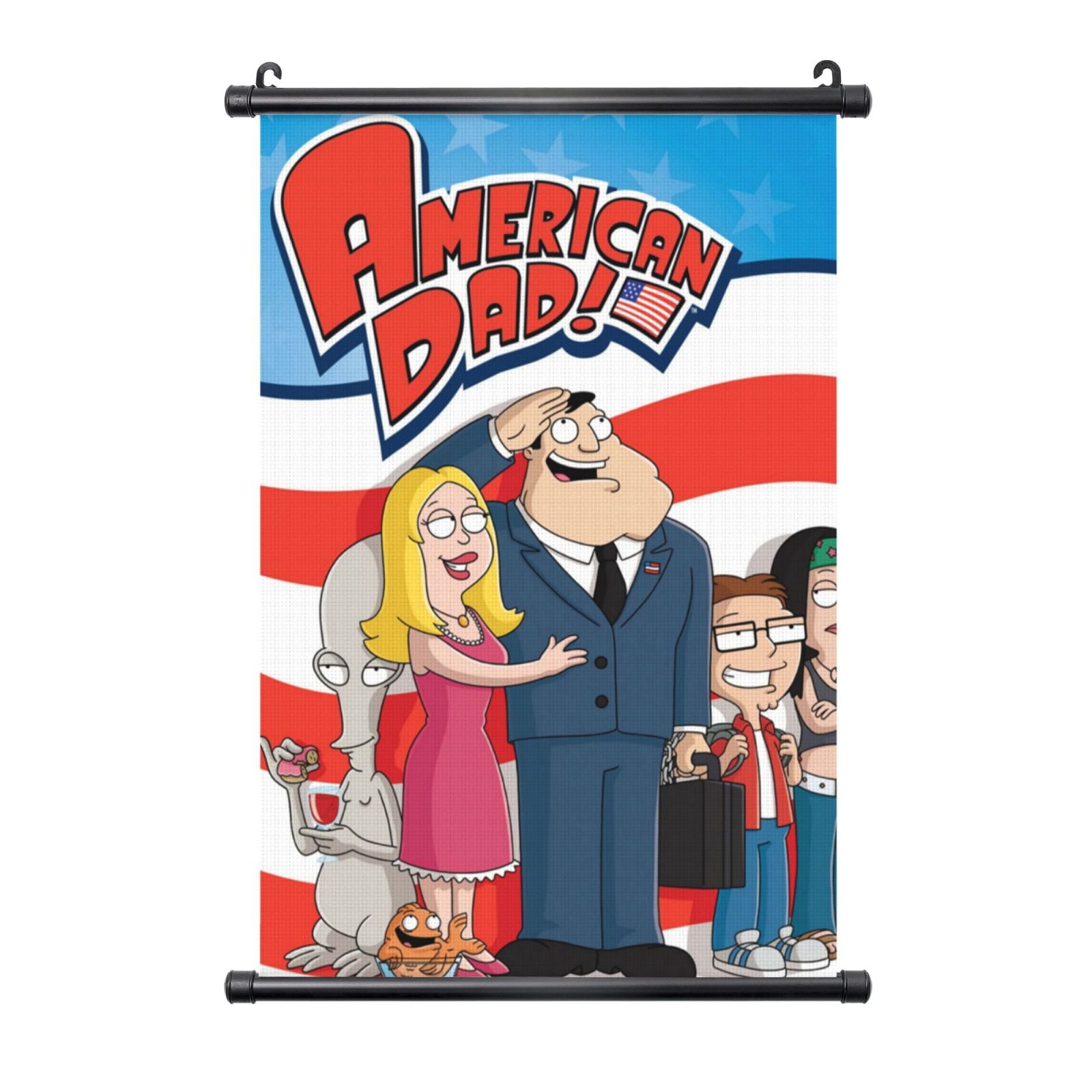 American Dad Posters Wall Hanging Black Plastic Shaft Poster Wall Art ...