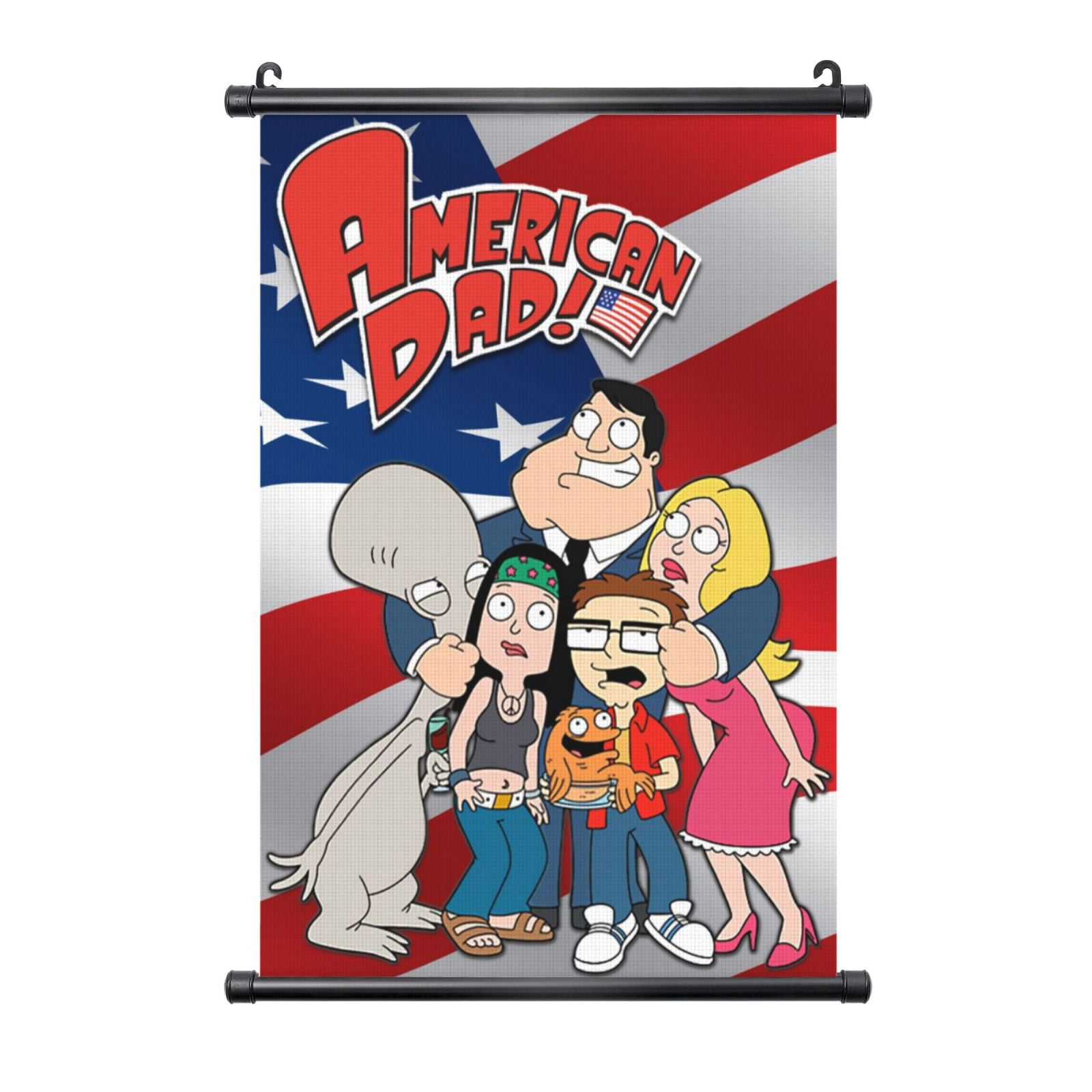 American Dad Posters Wall Hanging Black Plastic Shaft Poster Wall Art ...