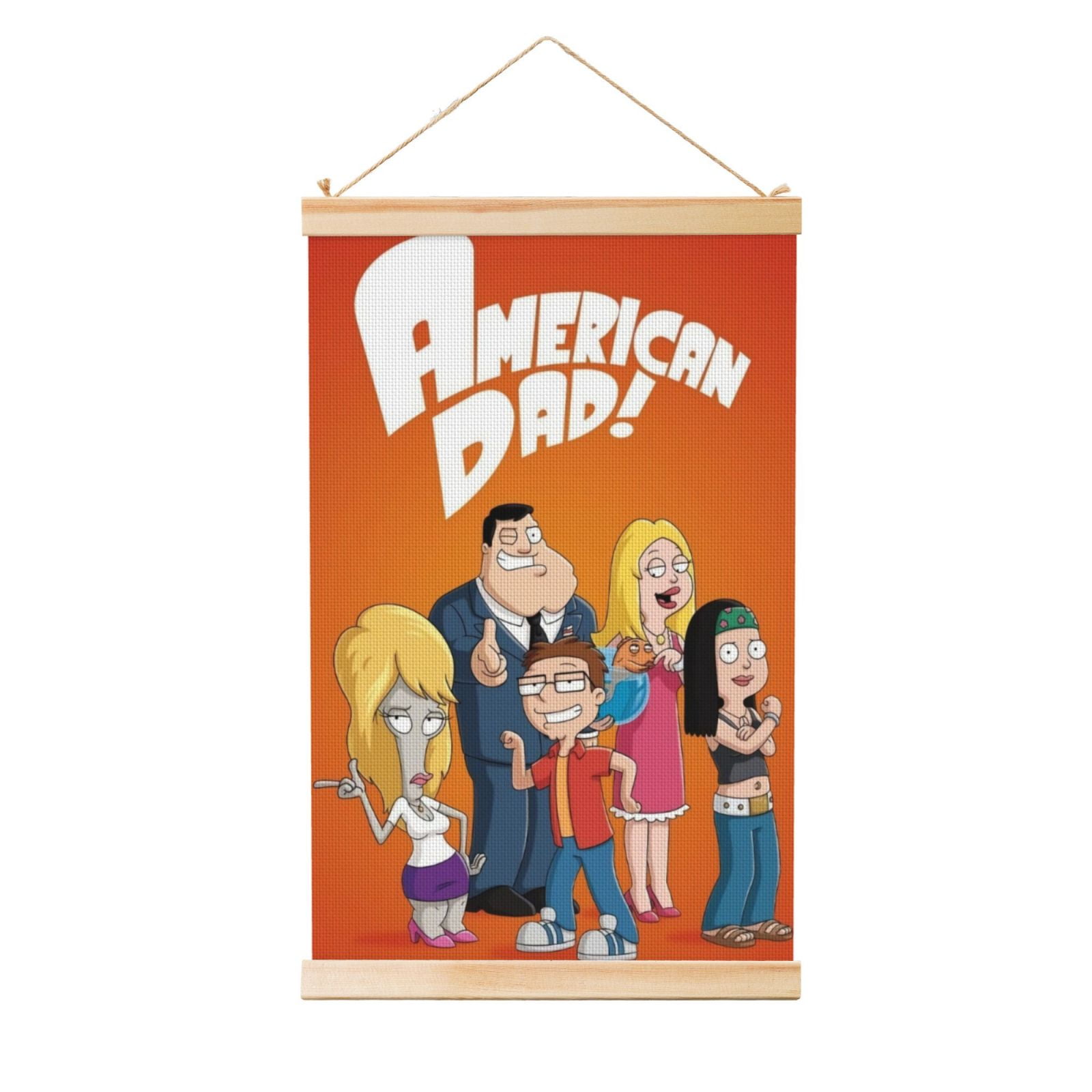 American Dad Posters Wall Hanging Wooden Shaft Poster Wall Art ...