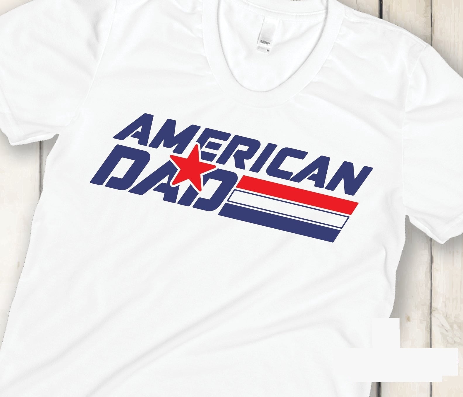 American Dad Shirt, USA Patriot, Red White and Blue - Walmart.com