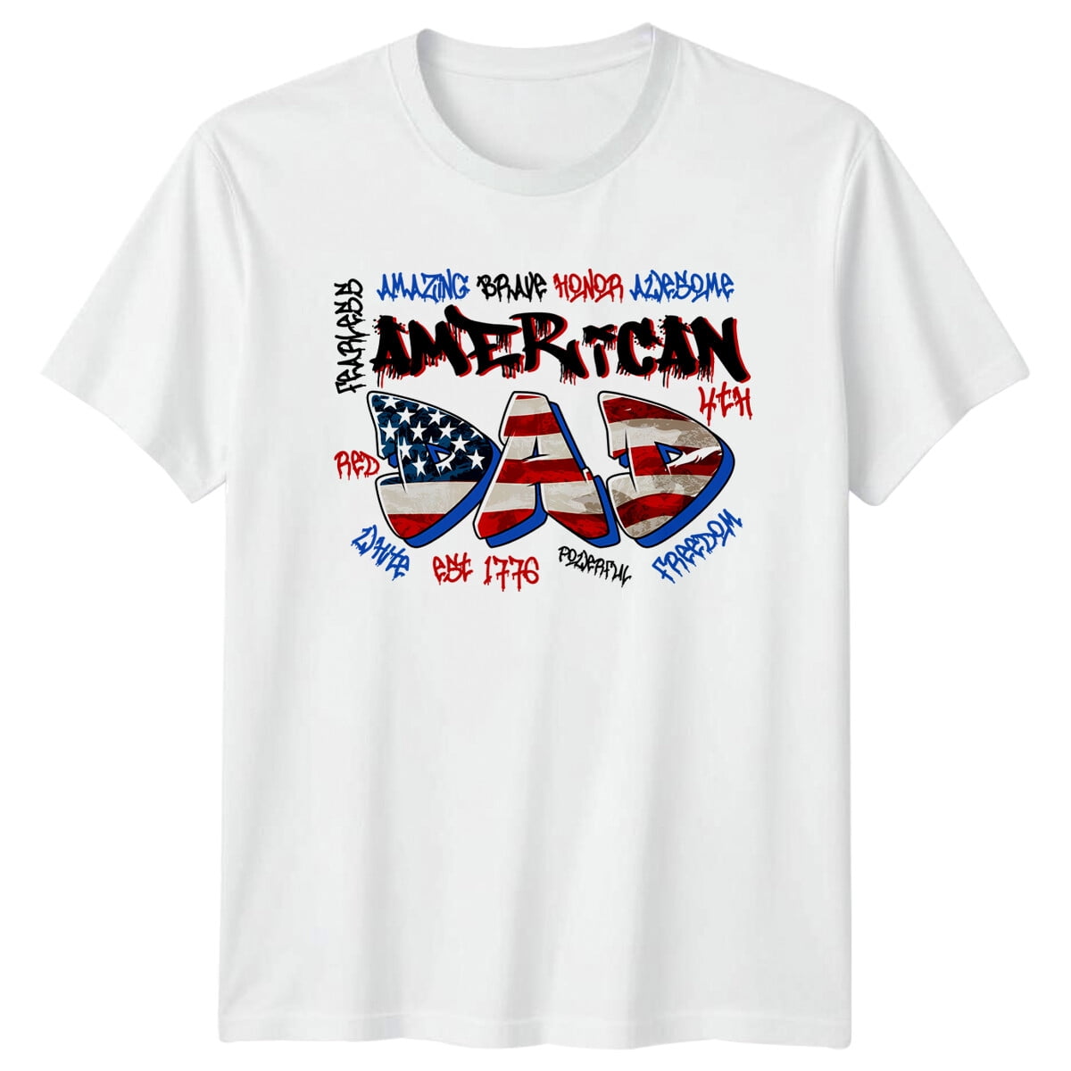 American Dad USA Flag Graffiti Style T-Shirt - Walmart.com
