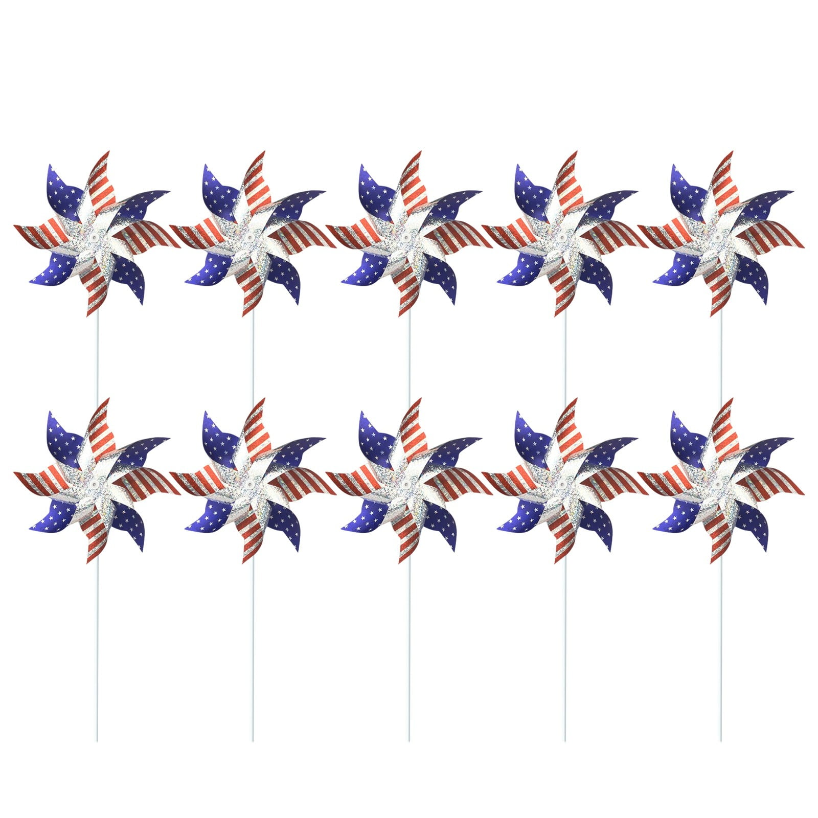 American Decorations 10 Pack Pinwheels Patriotic Decorations,American ...