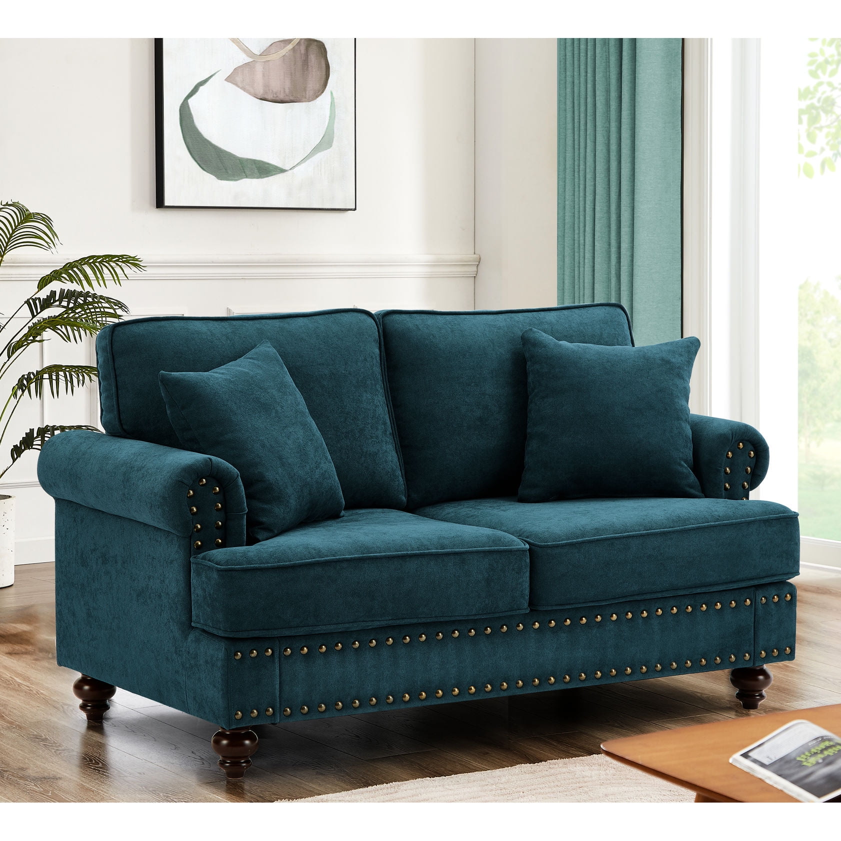 American Design 61" Green Sofa with Polyester Filler / Dirt-Resistant ...