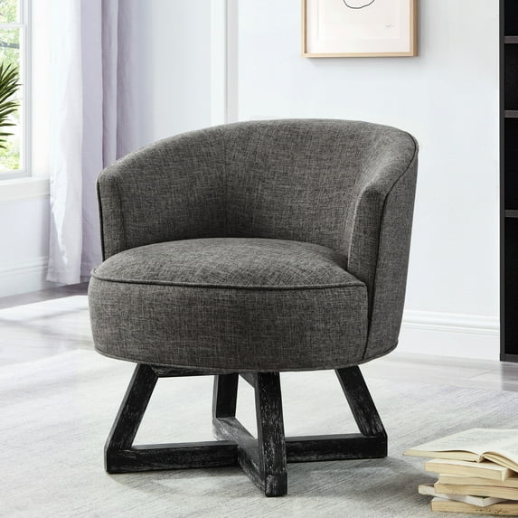 American Design Linen Swivel Chair with 360 - degree Rotation | Sturdy ...
