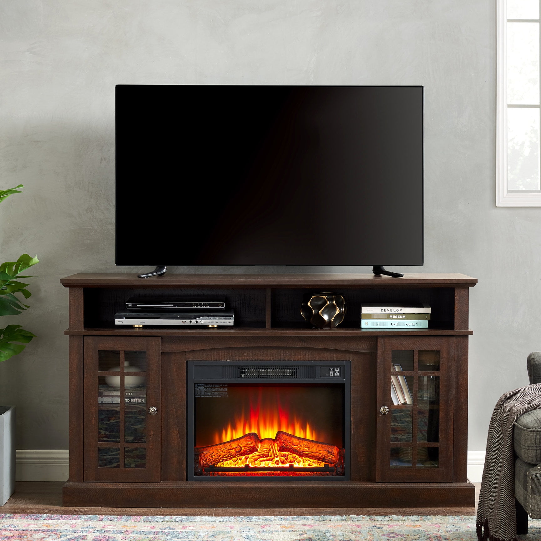 American Design TV Stand / 65" TV Compatibility / Easy Cable Pass ...