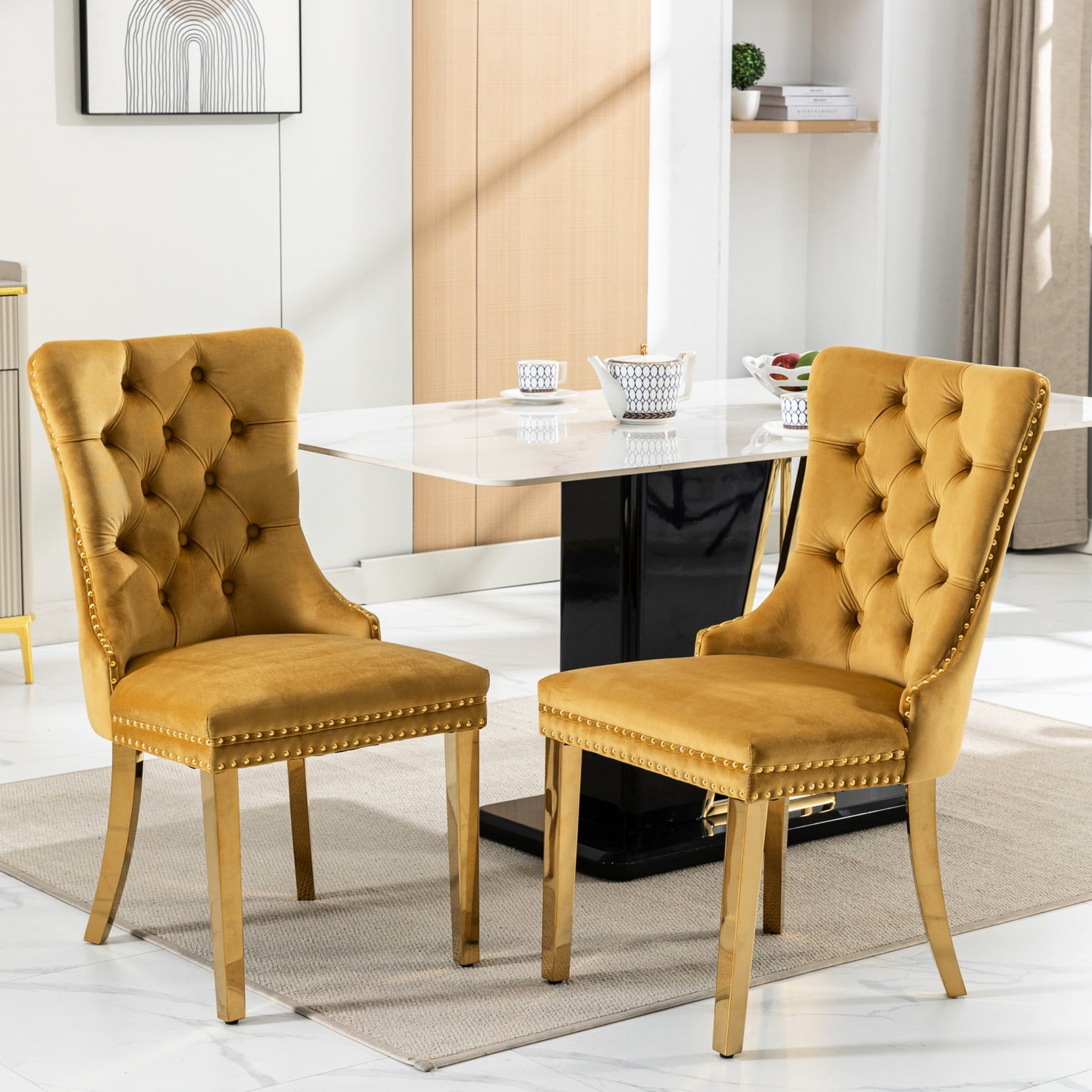 American Design Velvet Dining Chairs | Hand - made Pull - ups on ...