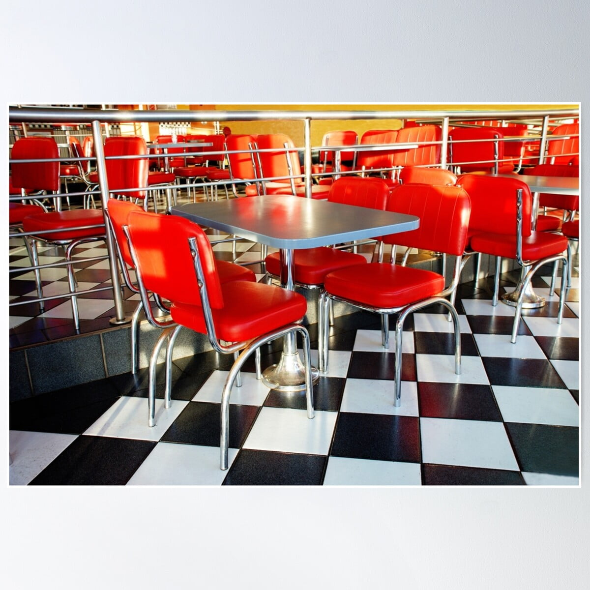 American Diner Poster Wall Art, Modern Wall Decor For Living Room ...