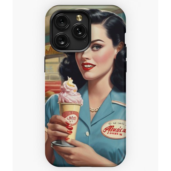 American Diner Vintage Pinup Server Art G3262 Phone Case for iPhone17 ...