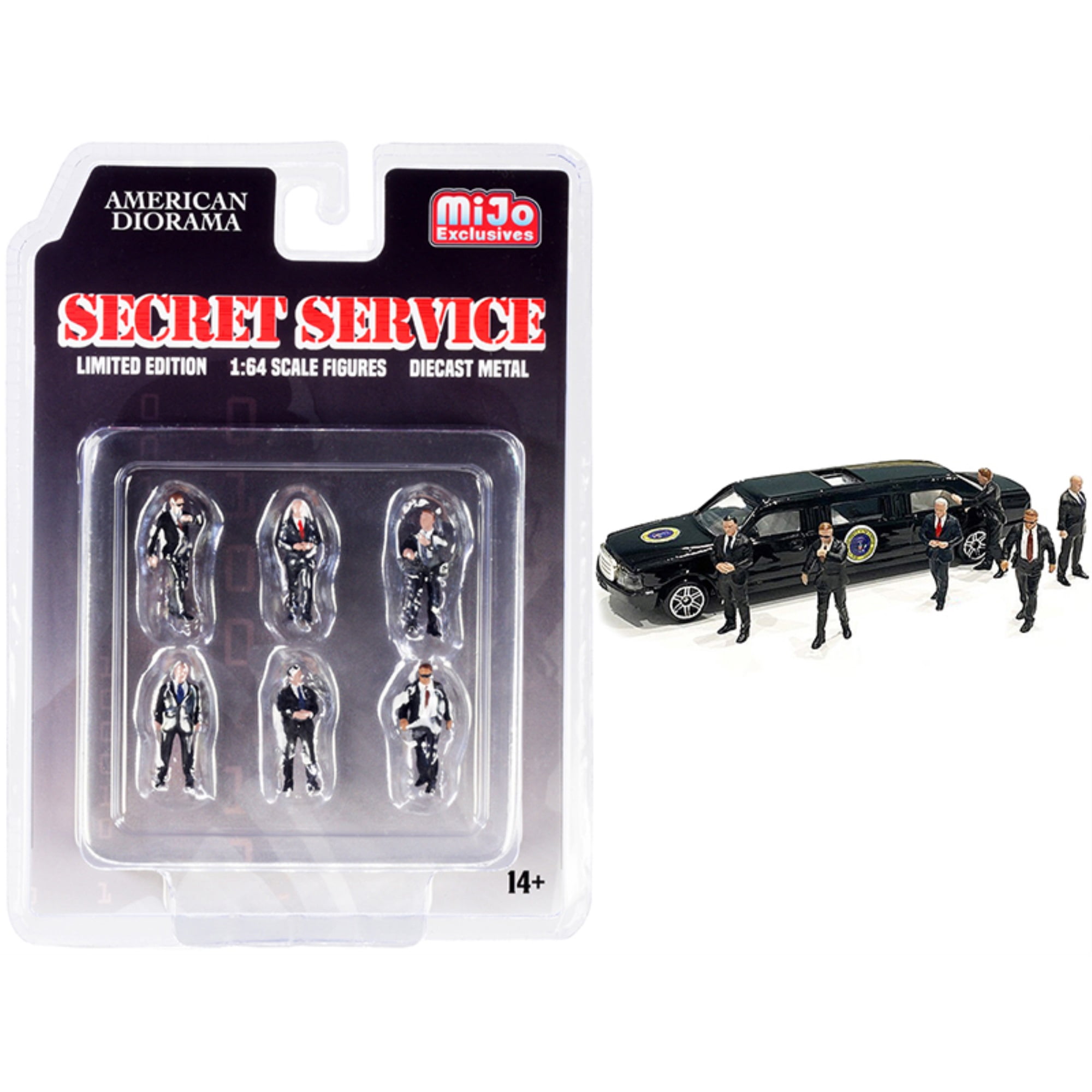 "Secret Service" 6 piece Diecast Figurine Set for 1/64 Scale Models by ...
