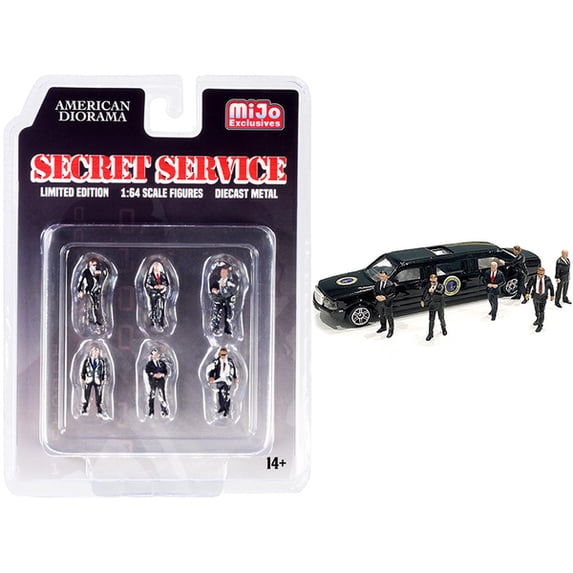 "Secret Service" 6 piece Diecast Figurine Set for 1/64 Scale Models by ...