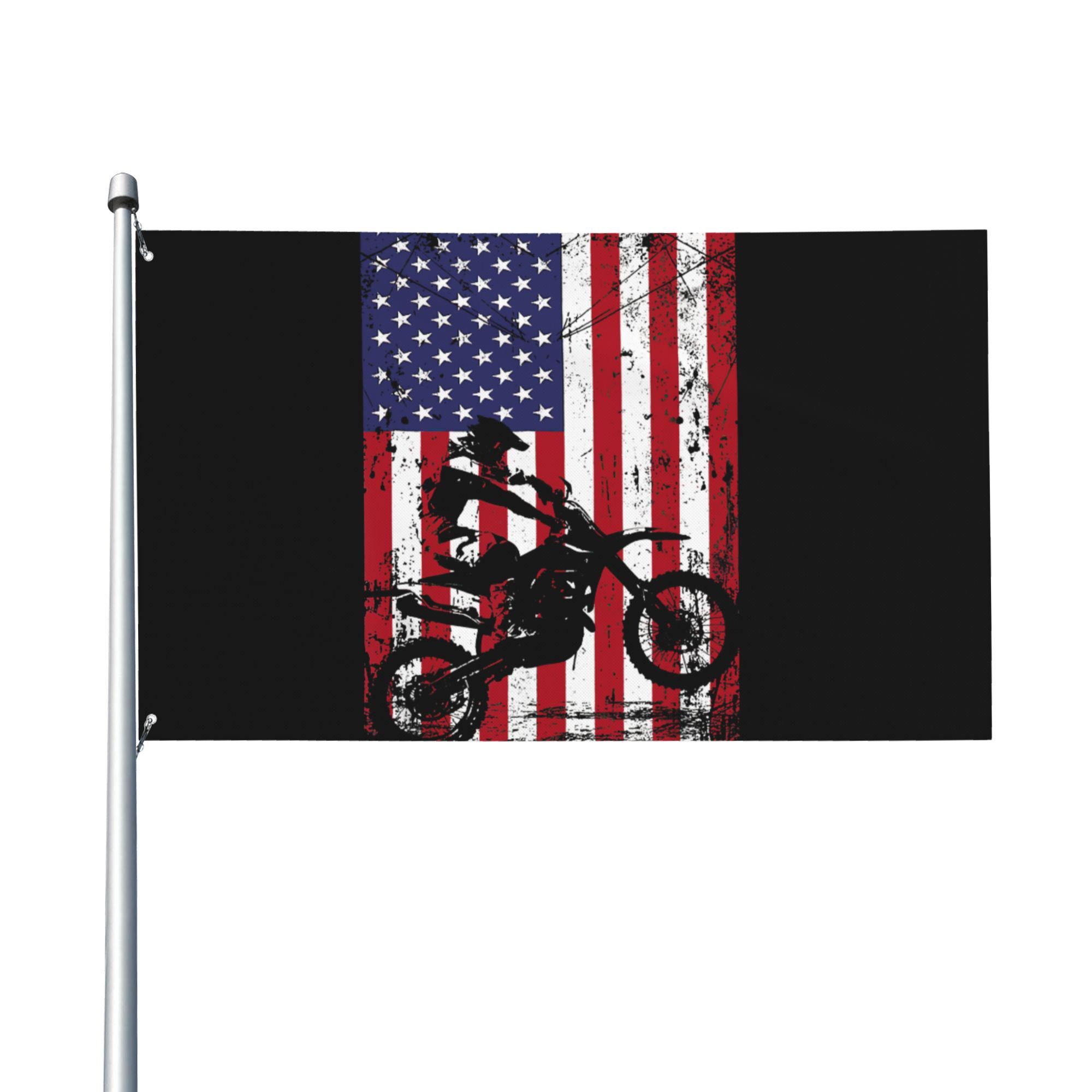 American Dirt Bike Flag For Indoor Home House Decor Durable Garden ...