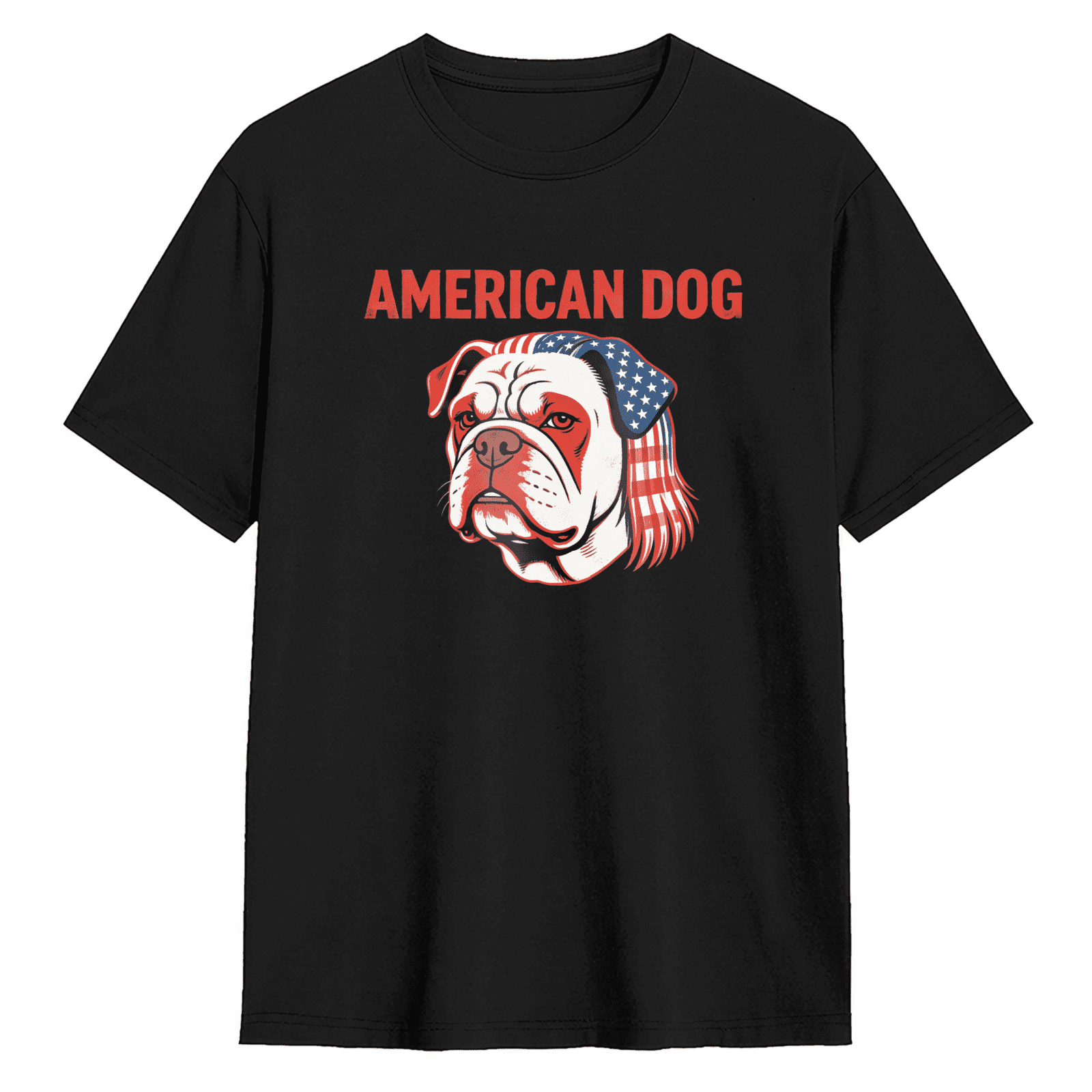 American Dog Bulldog Wrapped In Usa Flag Retro Graphic Tee for Men and ...