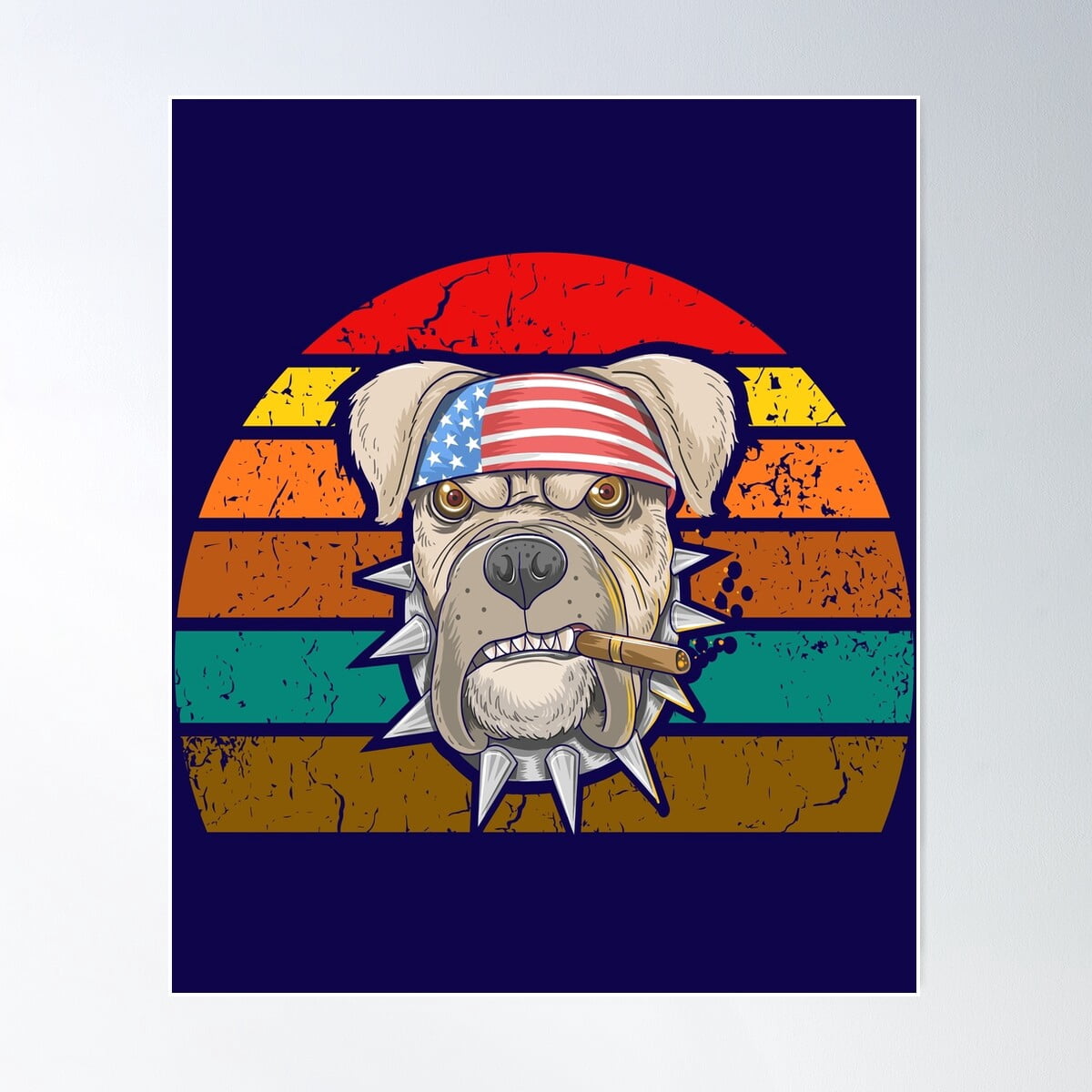 American Dog Flag United States Pet Decor Unframed Paper Print ...