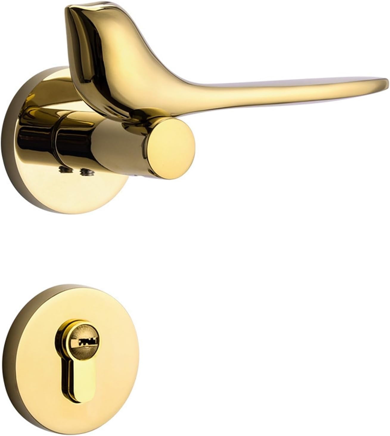 American Door Lock Indoor Silent Magnetic Bedroom Door Lock Golden PVD ...
