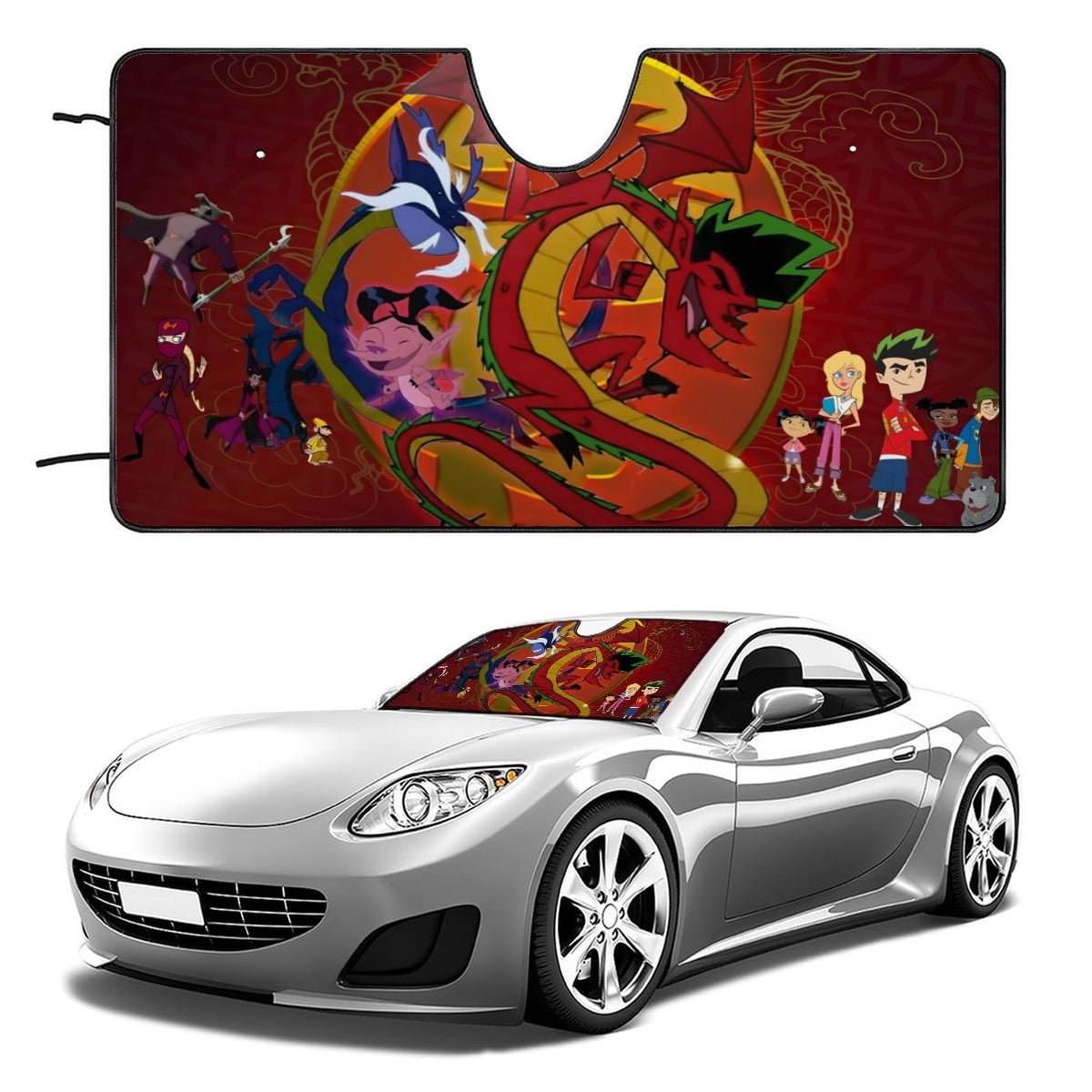 American Dragon Jake Long-theme Windshield Sun Shade Front Protector ...