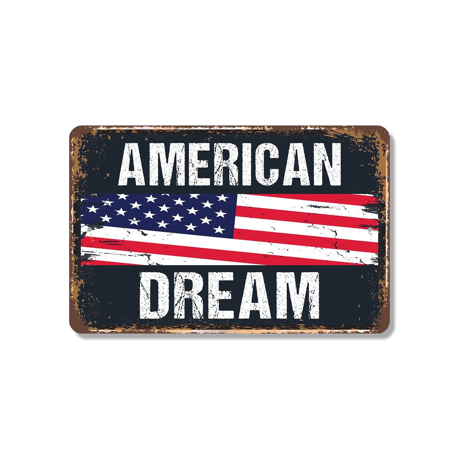 American Dream 10 Inch x 14 Inch Novelty Plastic Sign Work Hard Dream ...