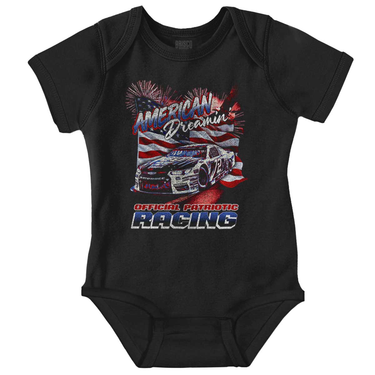 American Dreamin Patriotic Racecar Bodysuit Jumper Boys Infant Baby ...