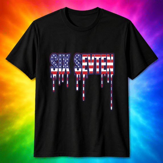 American Drip SIX SEVEN Patriotic USA Flag Graphic Unisex T-shirt, S ...