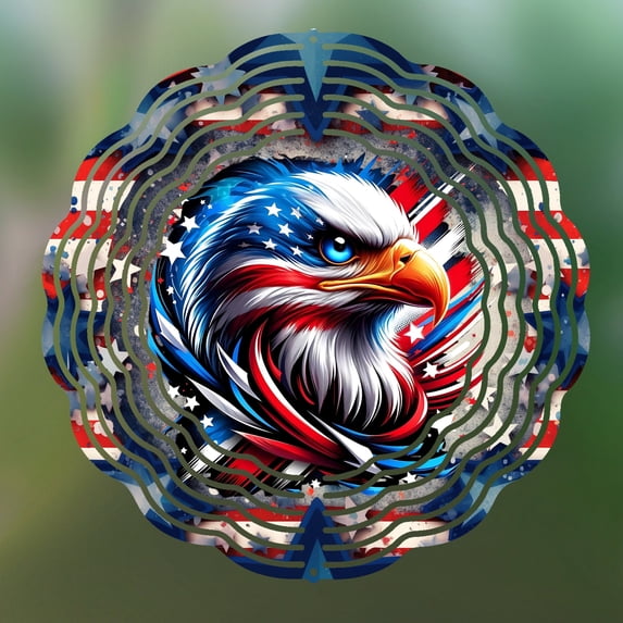 American Eagle 10 Inch Metal Double-Sided Rotating Wind Spinner for ...