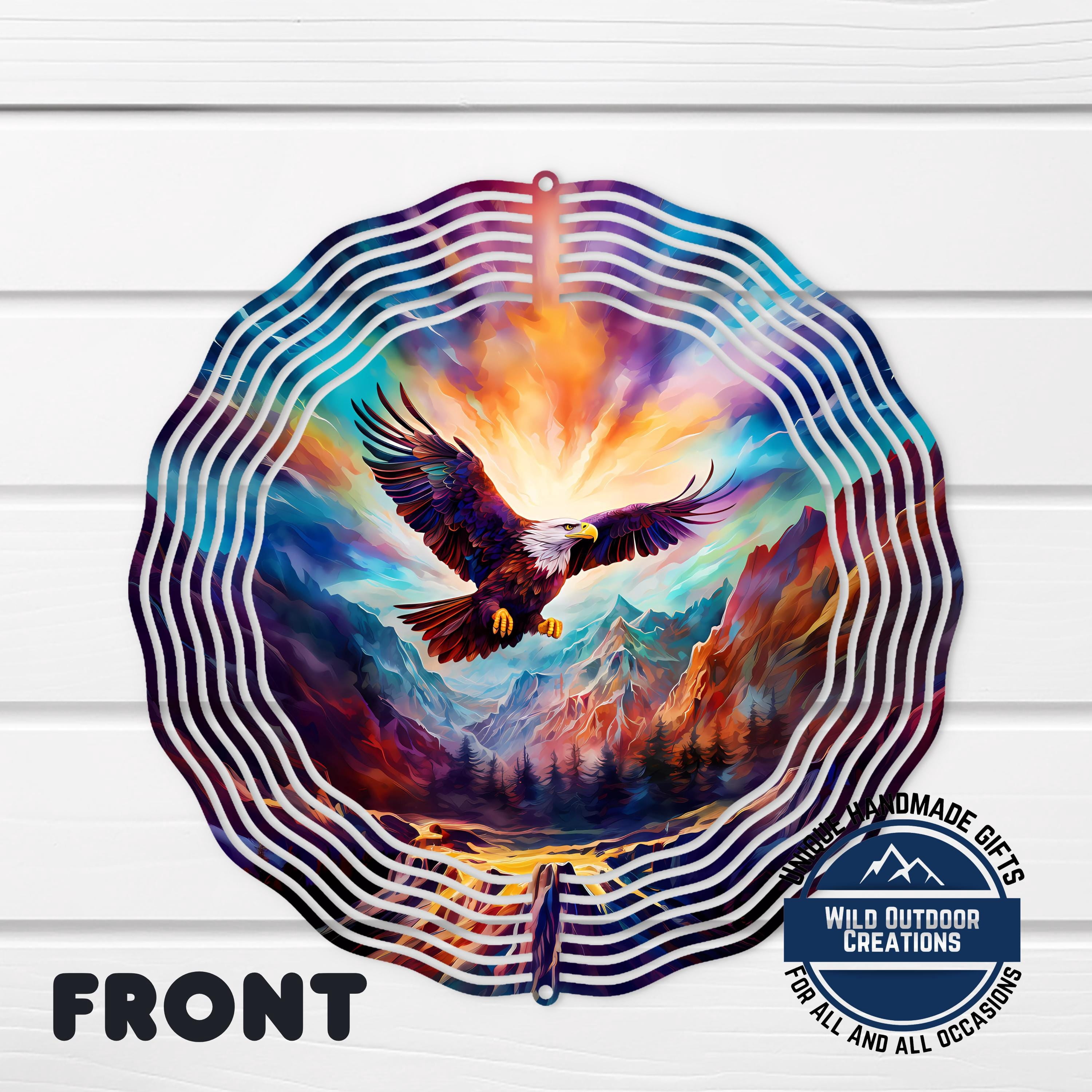American Eagle 10 Inch Metal Double-Sided Rotating Wind Spinner for ...