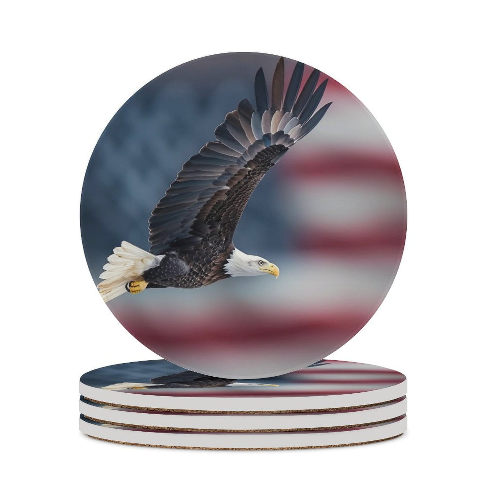American Eagle, American Flag Ceramic Coasters Absorbent Coasters for ...