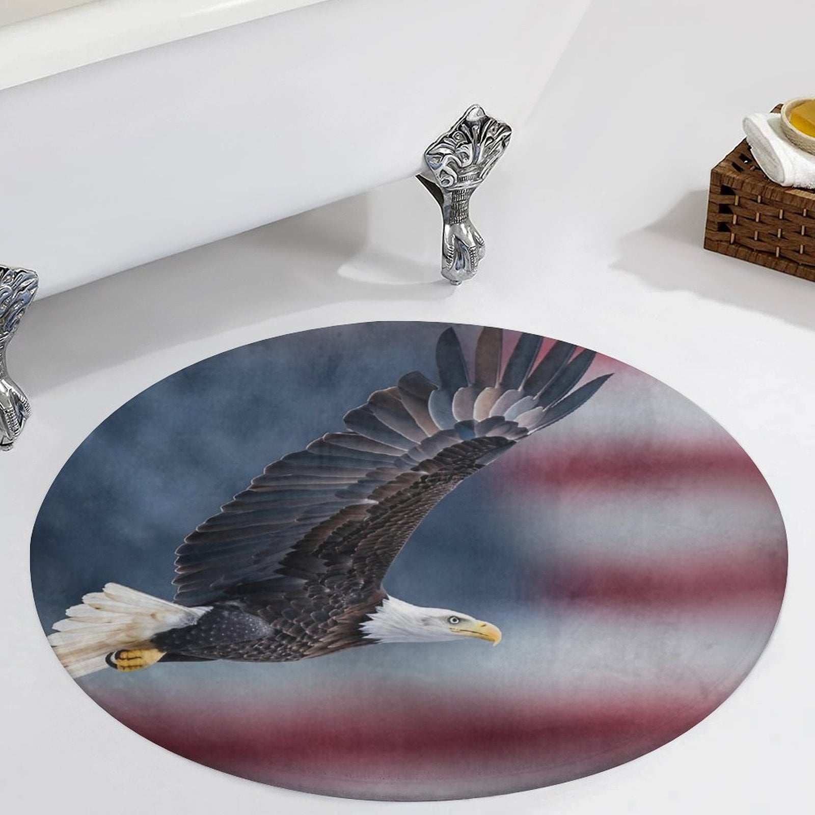 American Eagle, American Flag Round Carpet Circle Rug Outdoor Patio ...