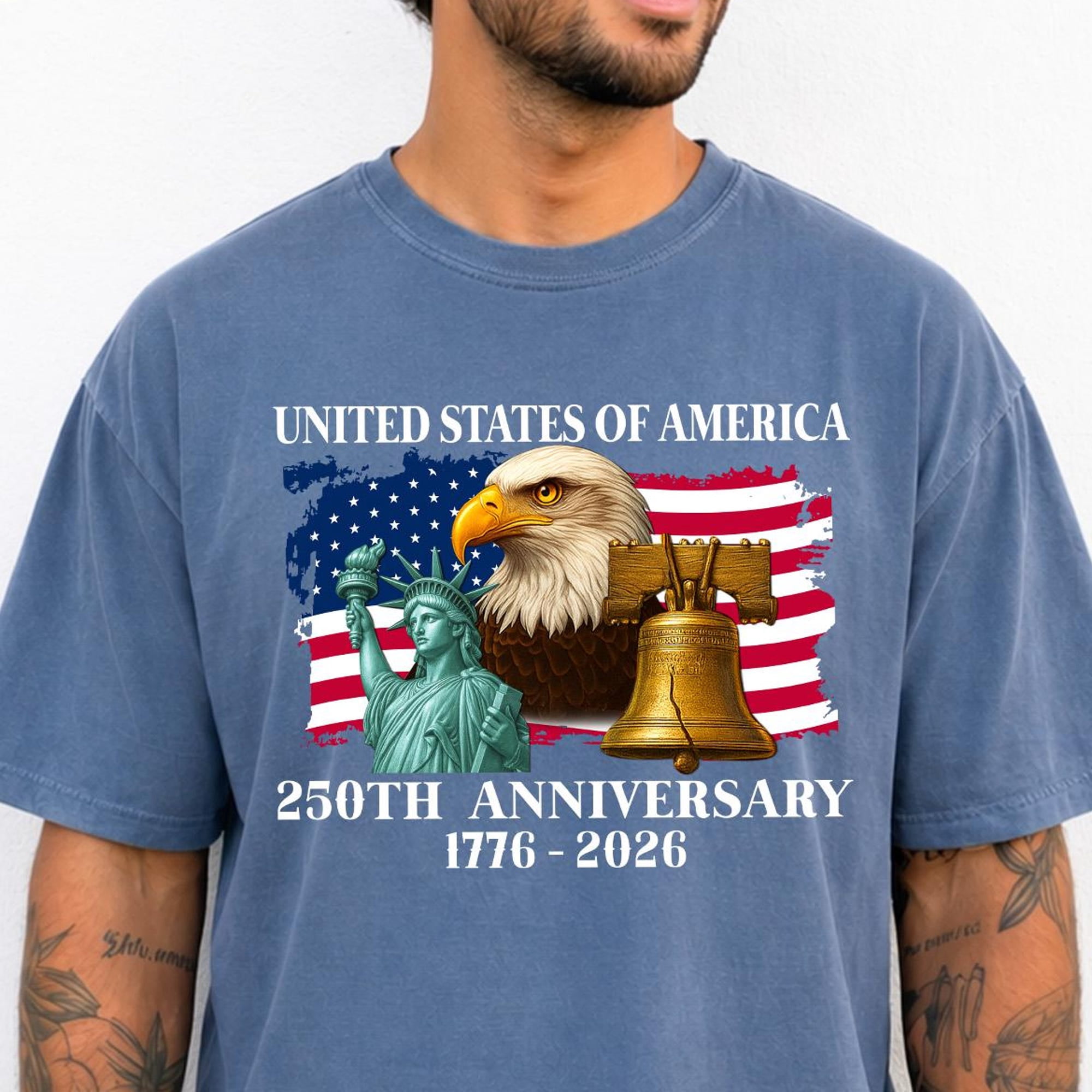 American Eagle Bell Shirt USA Flag Independence Day 250 Years Shirt ...