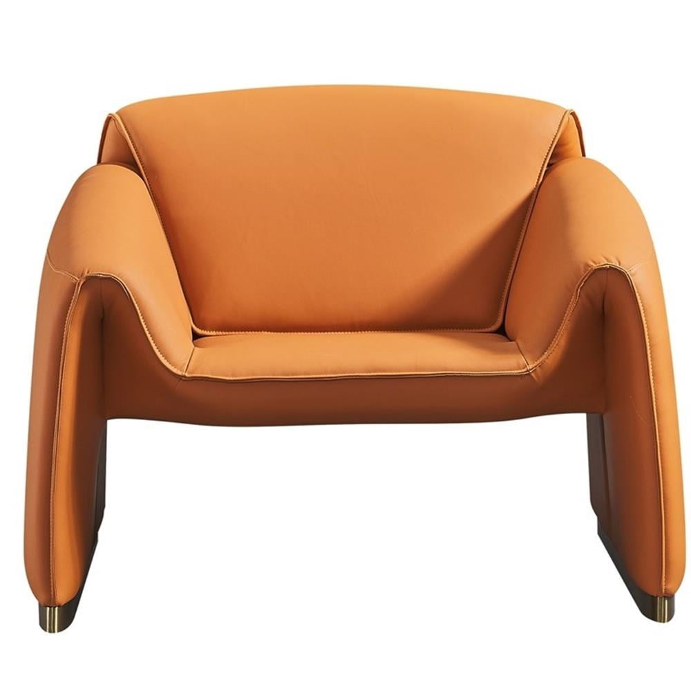 American Eagle Design EK-Y1011-ORG Contemporary Chic Orange Leather Accent Chair - Walmart.com