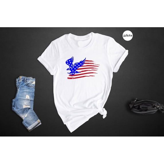 American Eagle Flag Shirt, Usa 4Th Of July Tee - Walmart.com