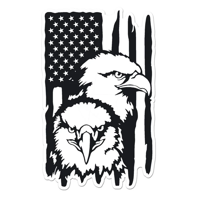 American Eagle Flag Sticker Phone Decal Water Bottle Stickers Car ...