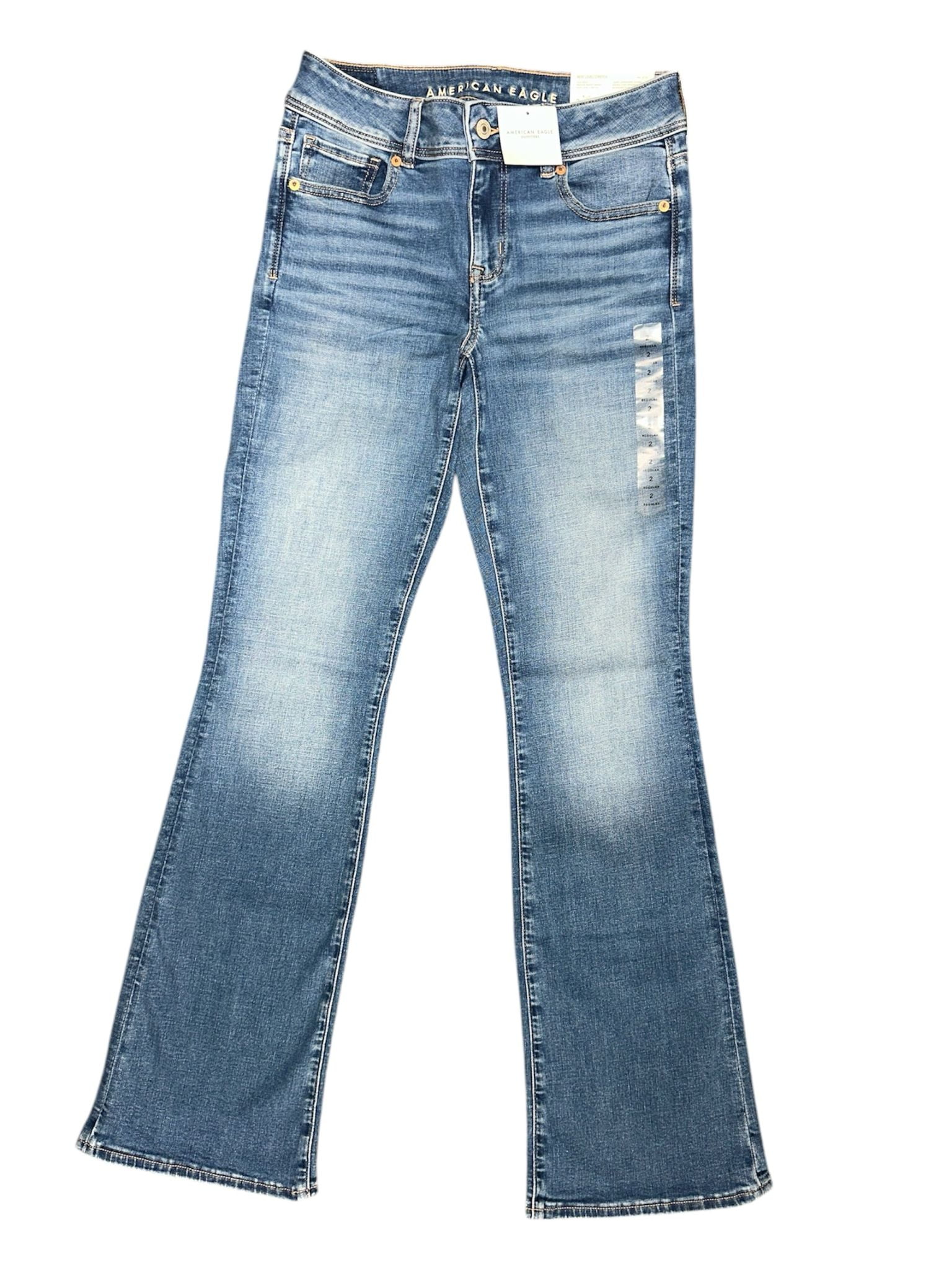 American Eagle MEDIUM BRIGHT INDIGO Women's Next Level Bootcut Jean, US ...